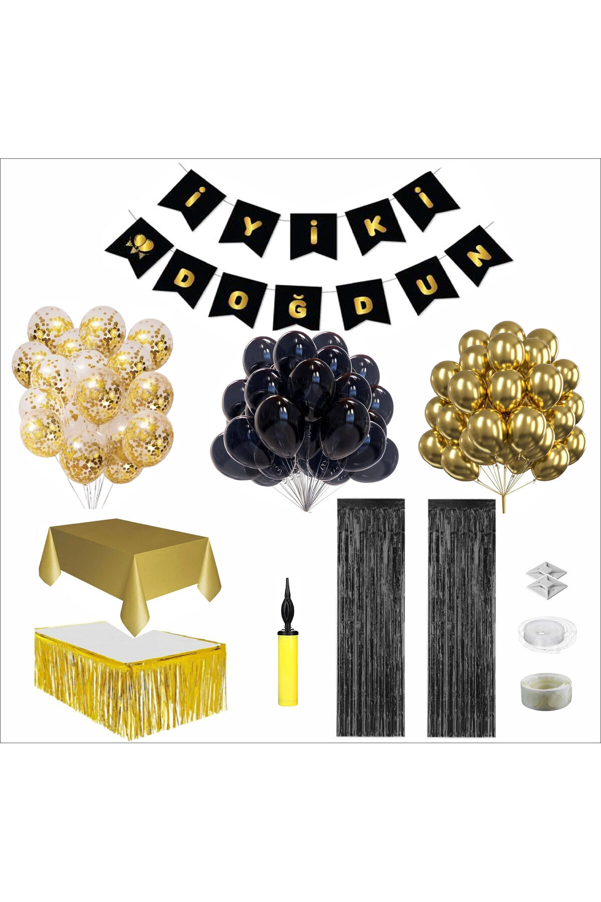 ZENVİVA SET DE ANIVERSARE CU TEMATICA AUR, NEGRA, TRANSPARENTA- Trendyol