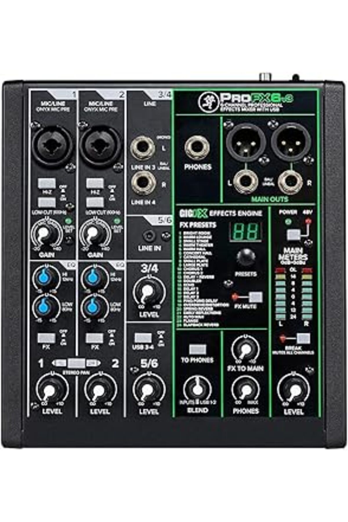 Genel Markalar Mackie Profx6 V3 6-Channel Mixer With Usb & Fx Mikser ...
