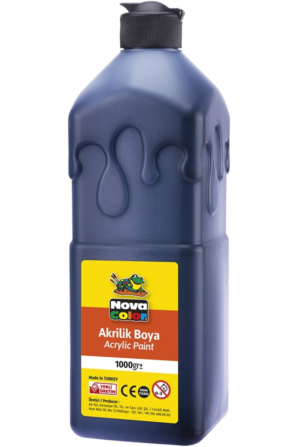 nova color Siyah Akrilik Boya 1000 Gr-1 Kilo Su Bazlı Akrilik Boyası ...