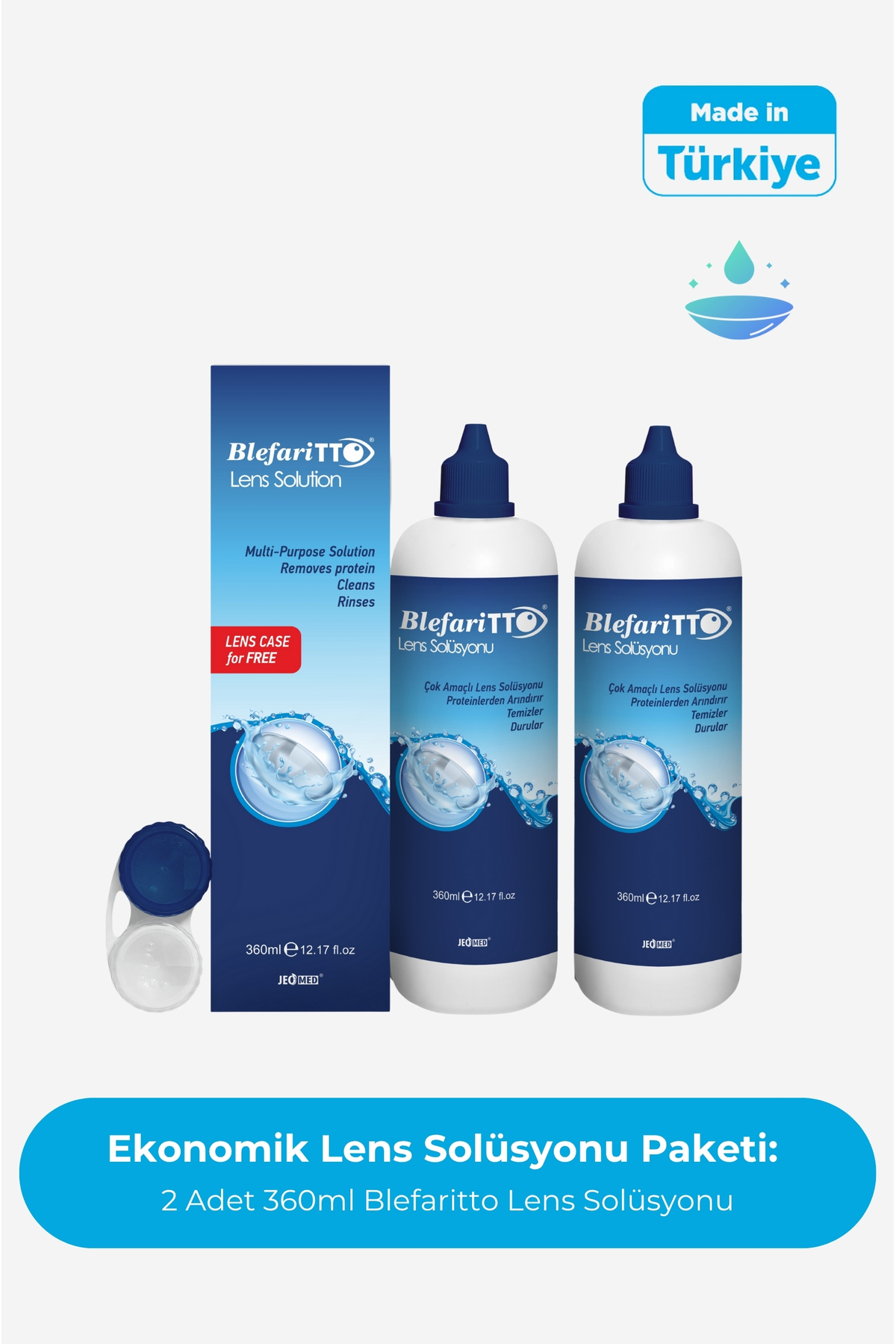 BLEFARİTTO Blefaritto Lens Solüsyonu 360 ml Ikili Paket Son Kullanım ...