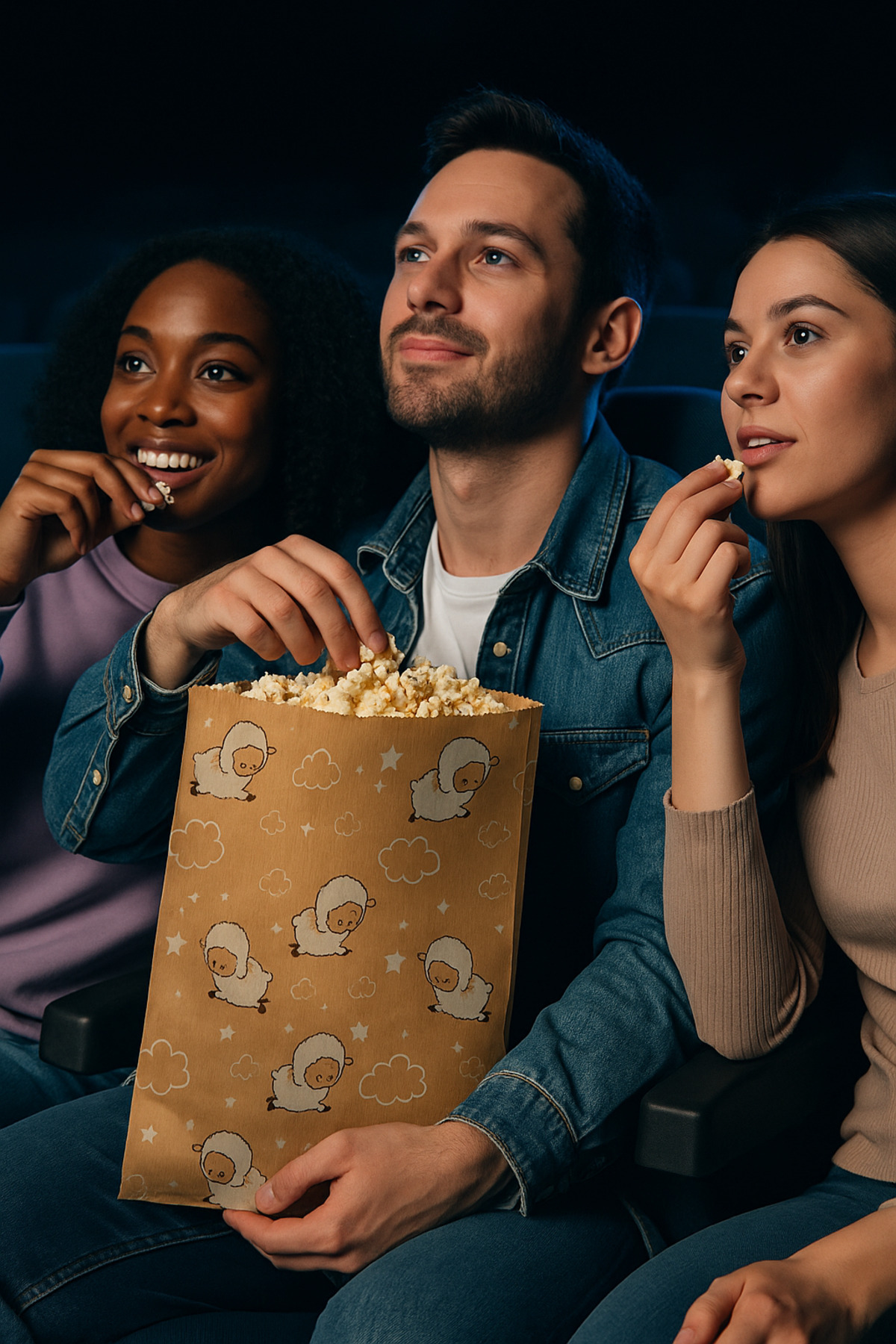 Dekals 100 Adet Mega Boy Mısır Paketi 25x35 Kuzu Desenli Popcorn Poşeti ...