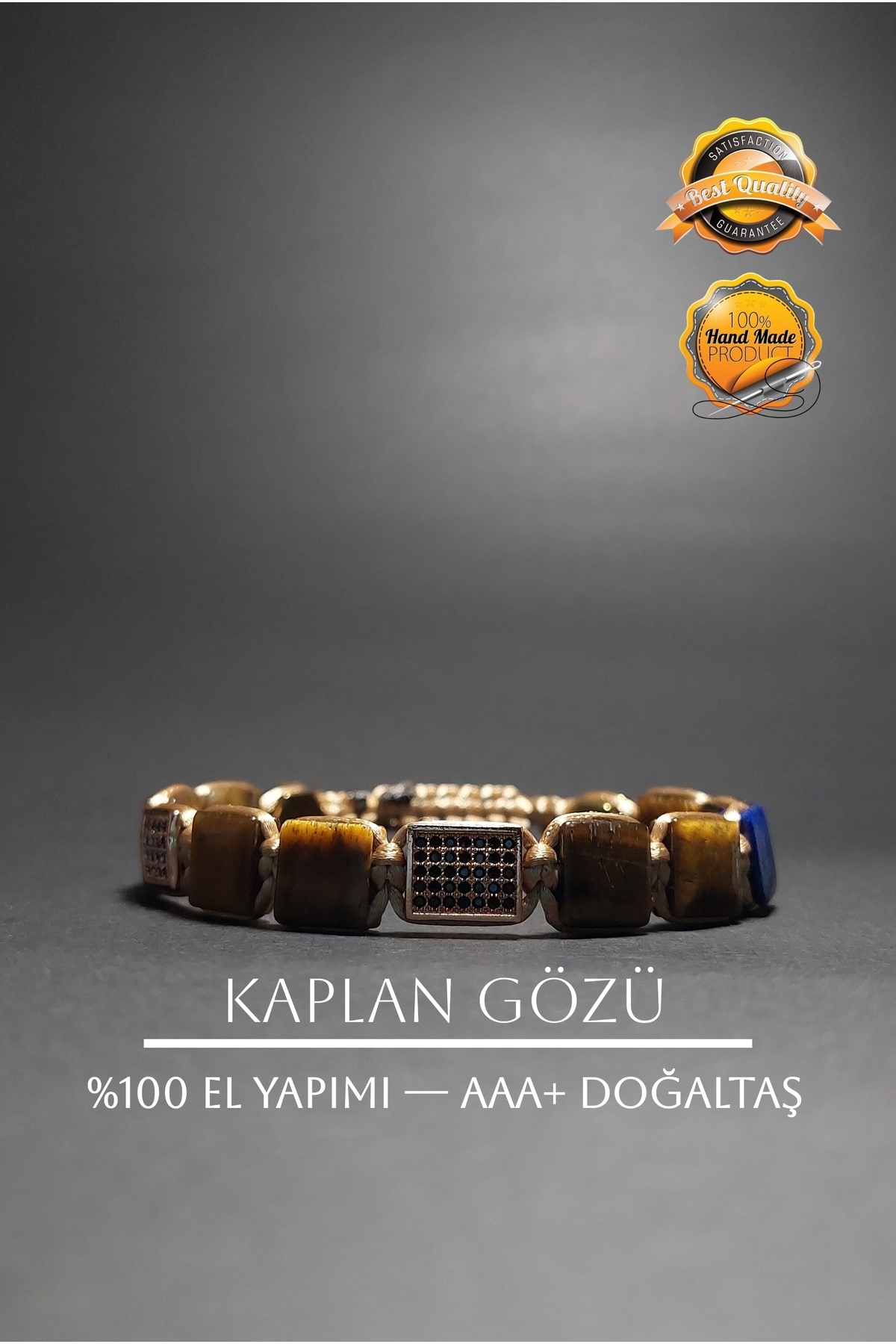 EASTERN PRINCE El Yapımı 10*10 mm Yassı Kaplan Gözü Taşı Zirkon Premıum ...