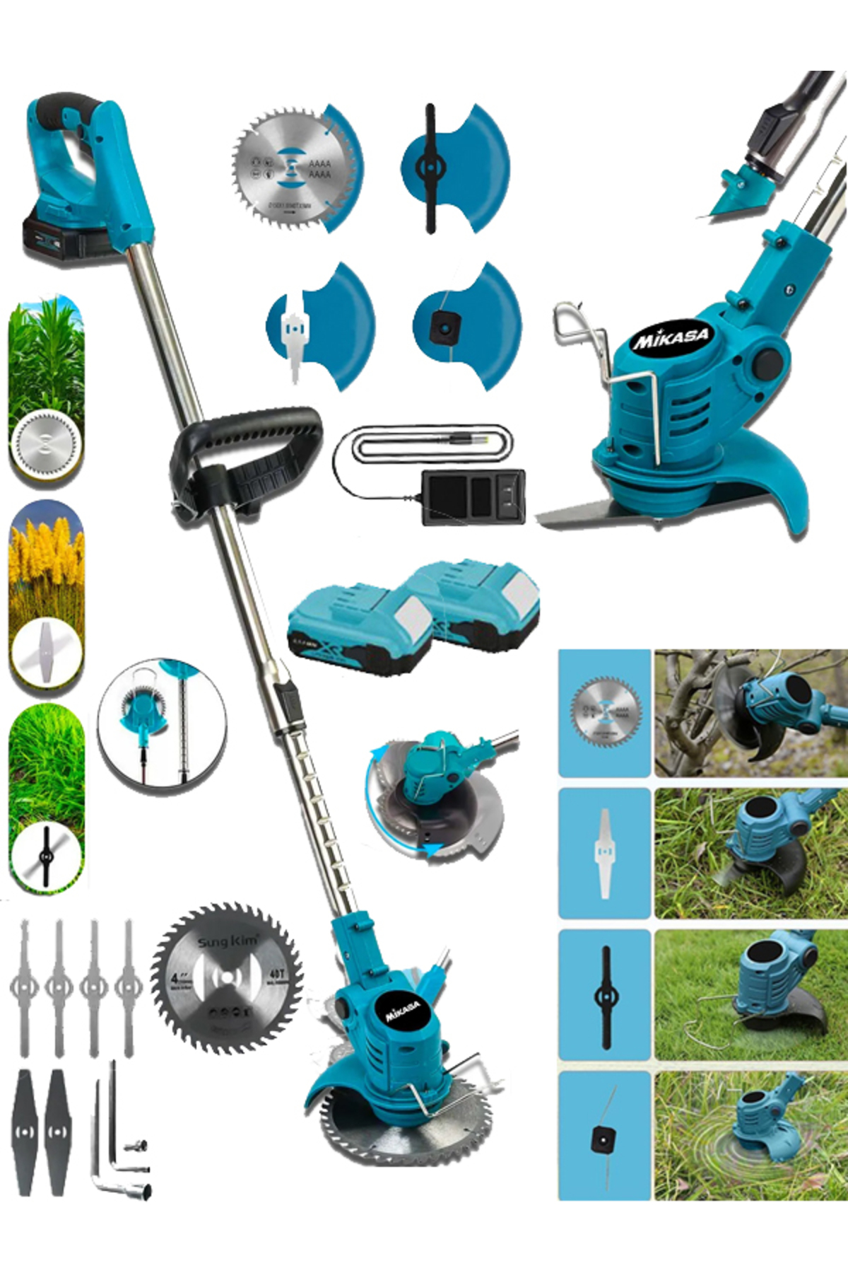 Mikasa Tools Japon 21 V 5 Ah Teleskopik Uzatmalı Kömürsüz Turbo Motor ...