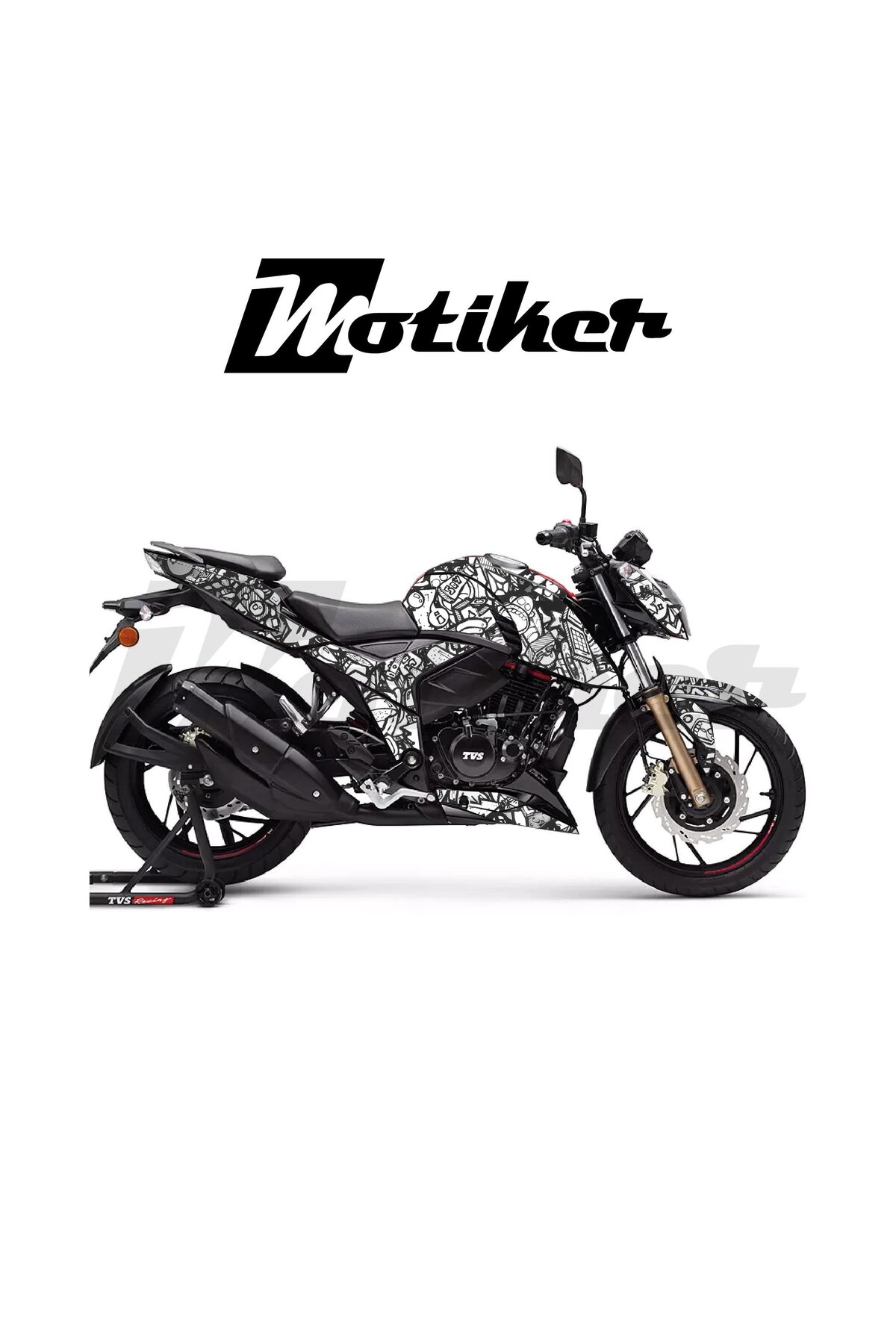 Motiker APACHE RTR 200 Kaplama Sticker Etiket Modeli Motif Desen Beyaz ...