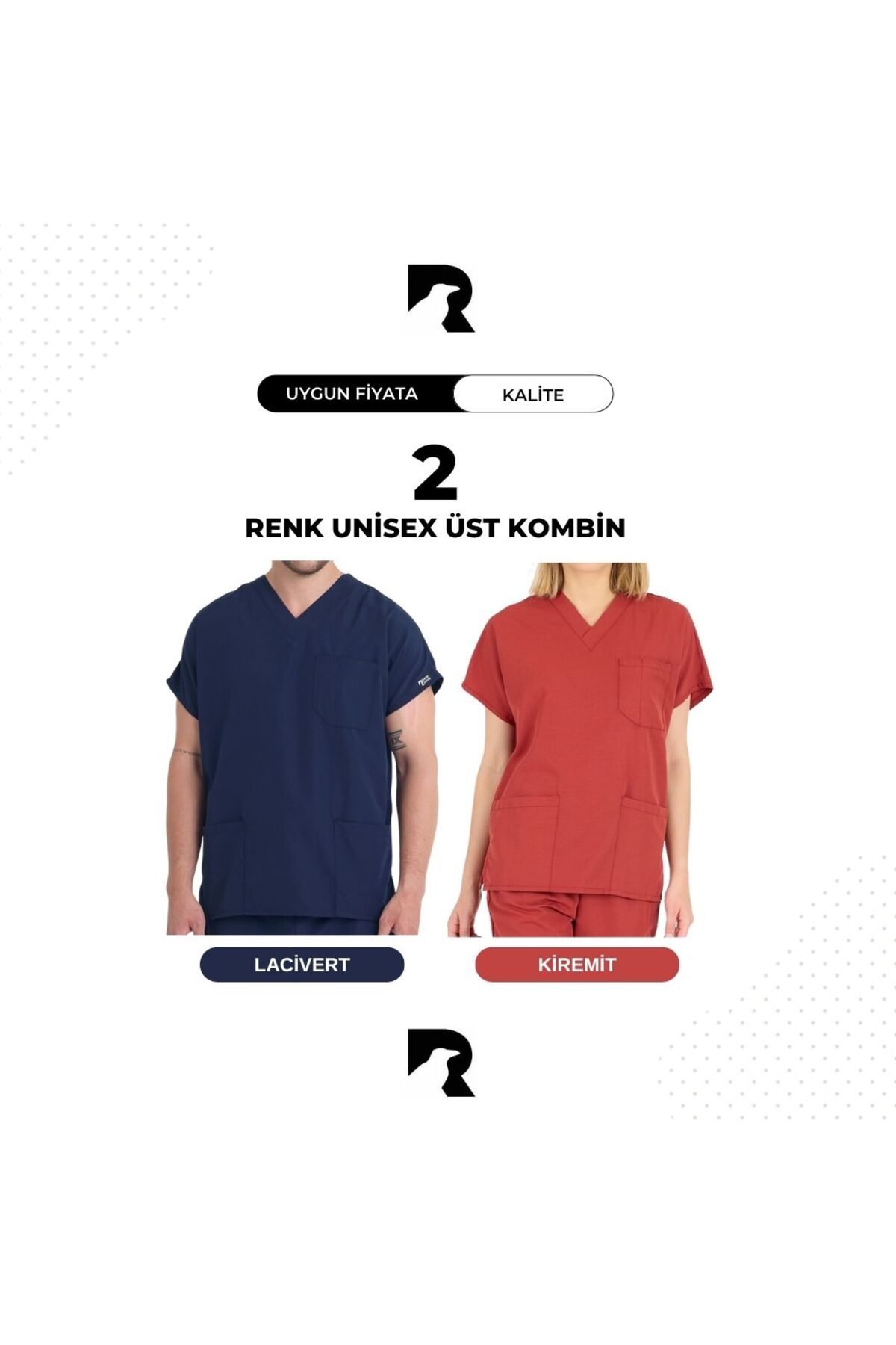 Raven Uniform 2' Lİ SET ÜST FORMA - Unisex Yarasa Kol Hemşire Ve Doktor ...