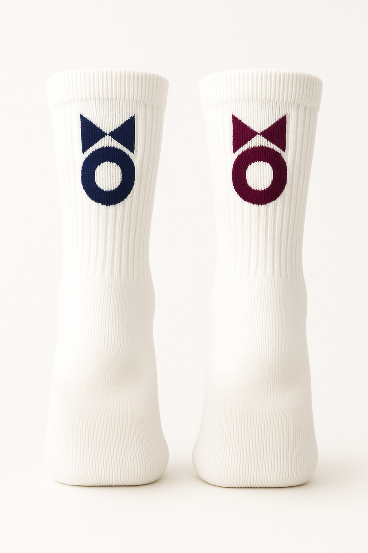 Hakan Collezione 2’li Unisex Set Geometrik Logo Baskılı Beyaz Soket ...