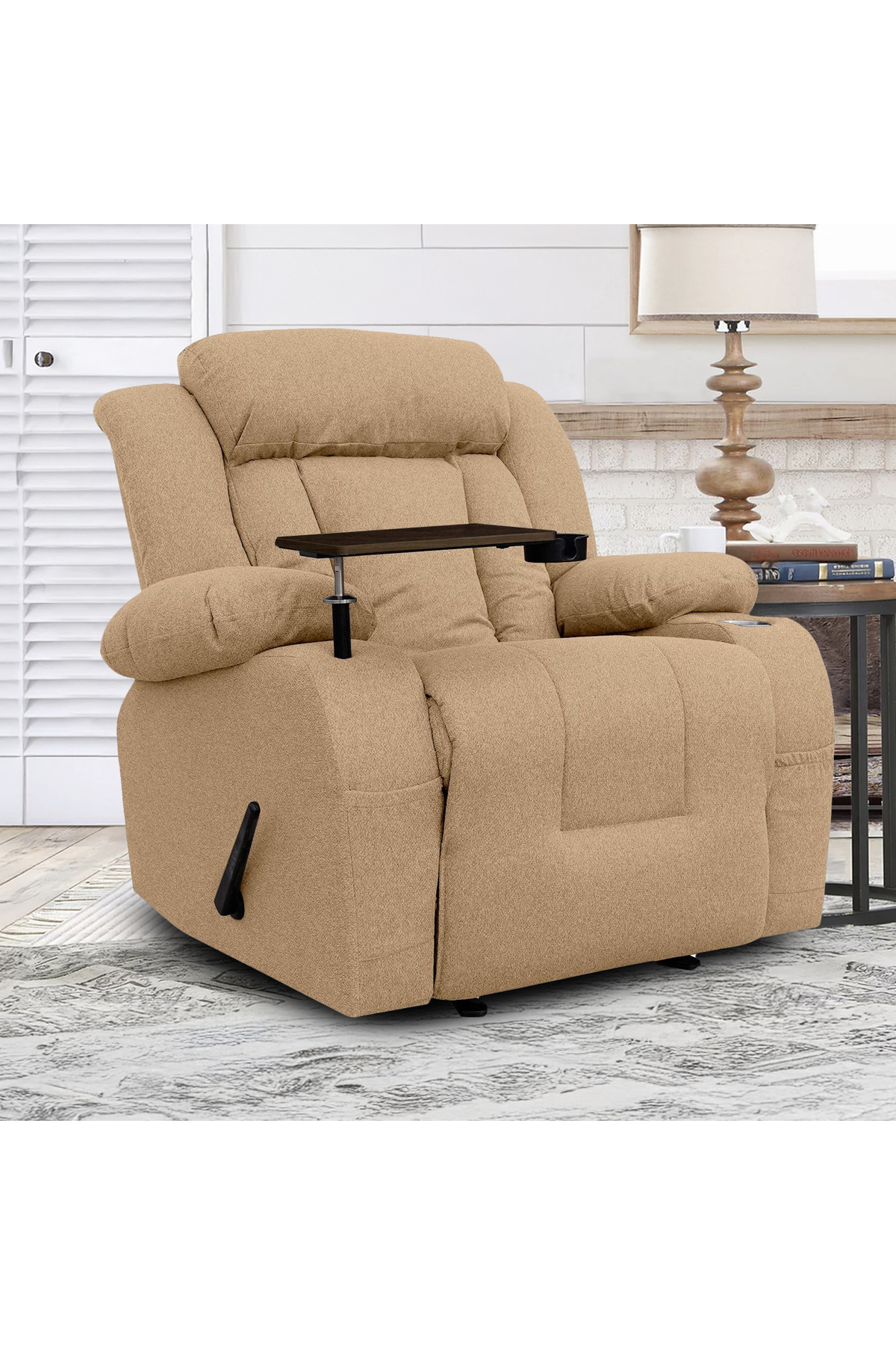 Lazy Vibes Relax Pro Rocking| Premium Recliner With Laptop Table & cup ...