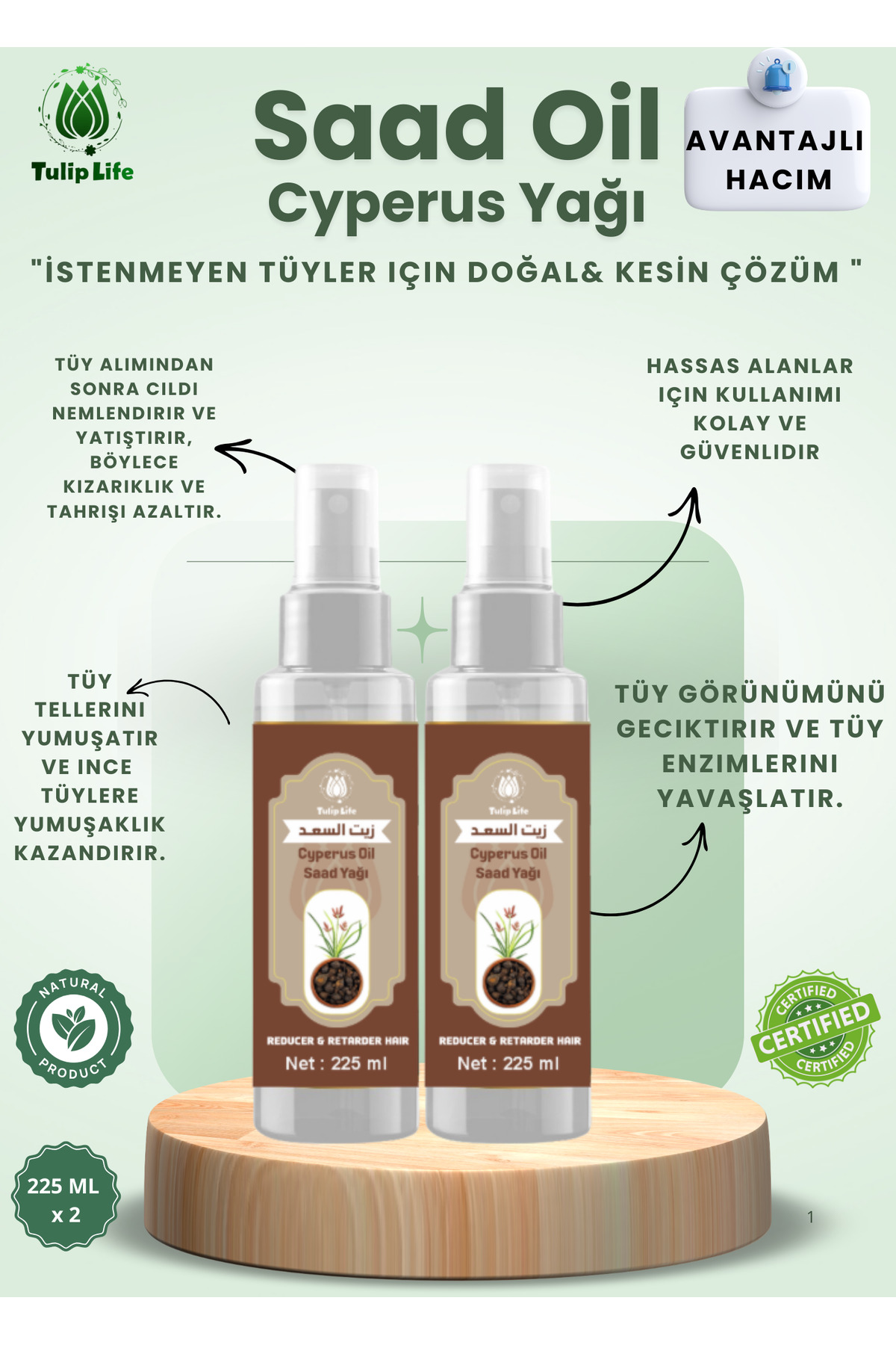 Tuliplife Tüy Azaltıcı Dökücü Incetici Saad Oil ( Cyperus Rotundus Oil ...