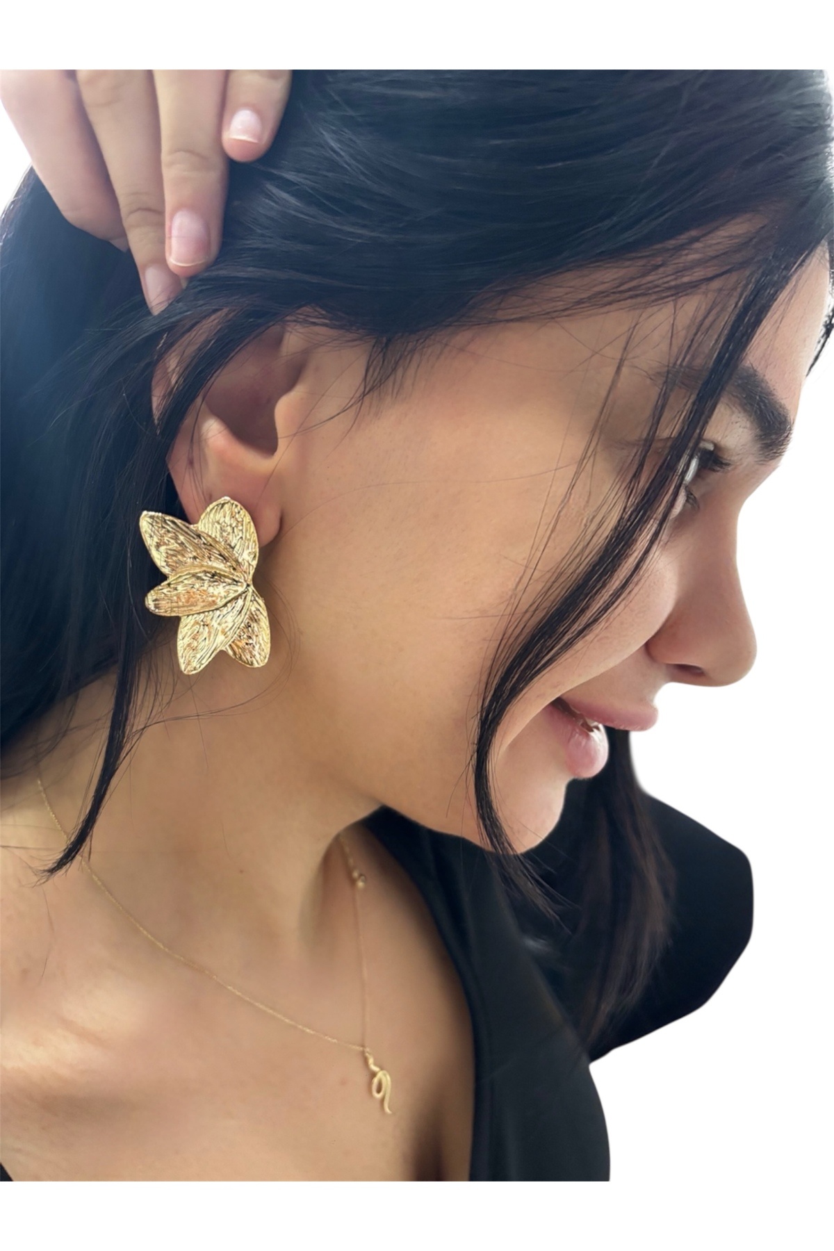 DORA-SS Gold lotus tasarım küpe - Fiyatı, Yorumları