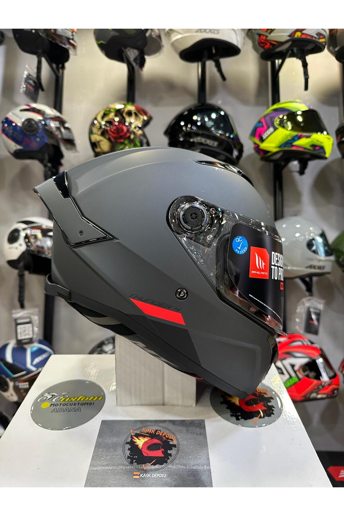 MT Helmets Thunder 4 SV A12 Mat Gri Kapalı Motosiklet Kaskı - Fiyatı ...