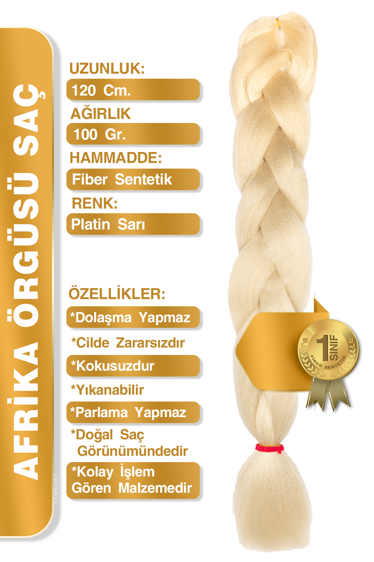 TAM TARZ Afrika Örgüsü Rasta Ve Box Braid İçin Fiber Sentetik Saç ...