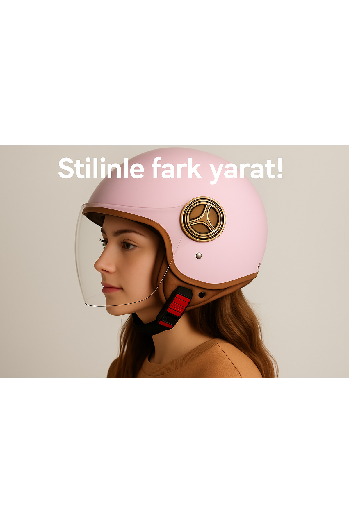 Melis Tansu Pembe Motosiklet &Scooter Kaskı–3C Onaylı Hafif Şehir Tipi ...