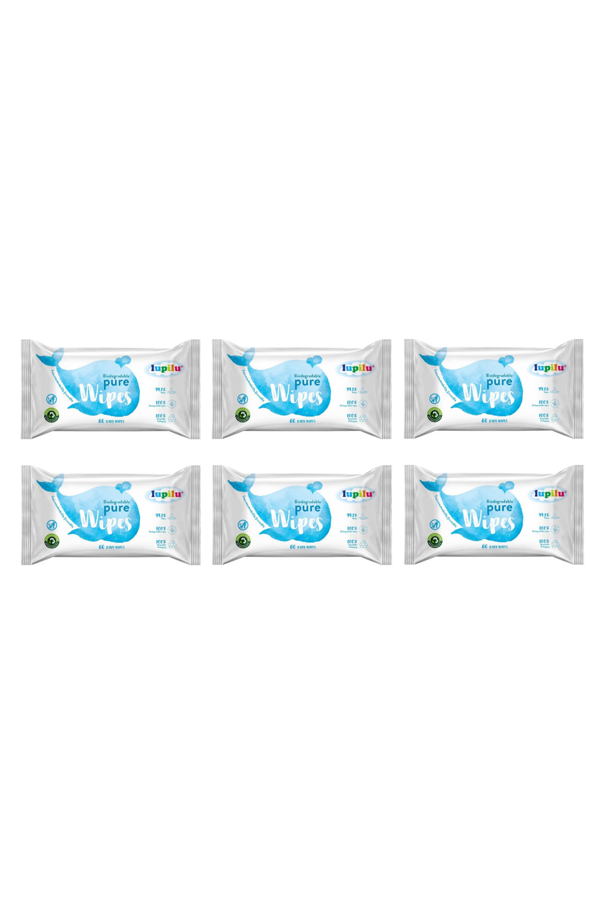 lupilu Organic Baby Wipes, Lupilu, Pure Water 99%, 60 x 6, 360 pieces ...