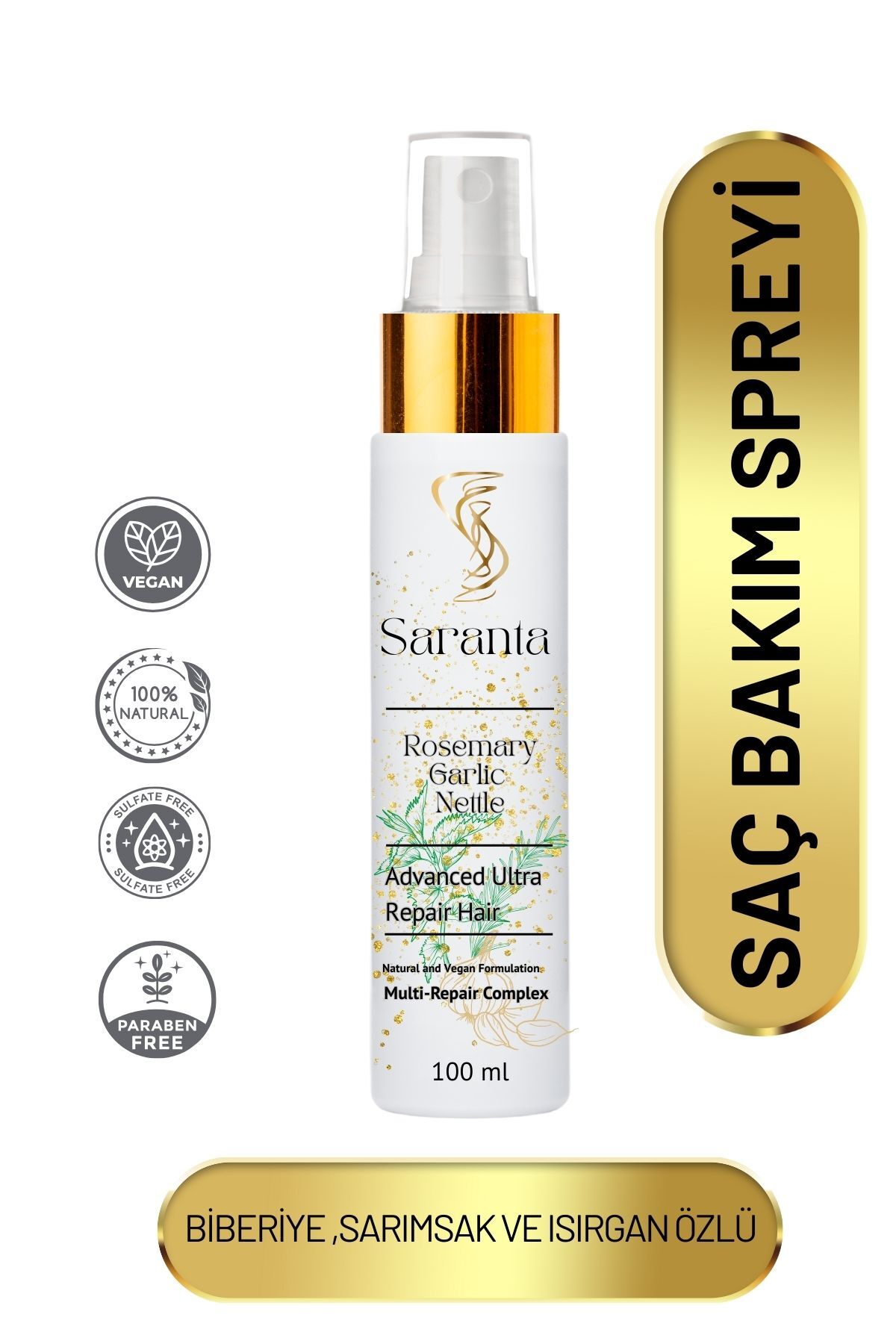 Saranta Cosmetic Biberiye–Sarımsak–Isırgan Özlü Saç Toniği 100 ml ...