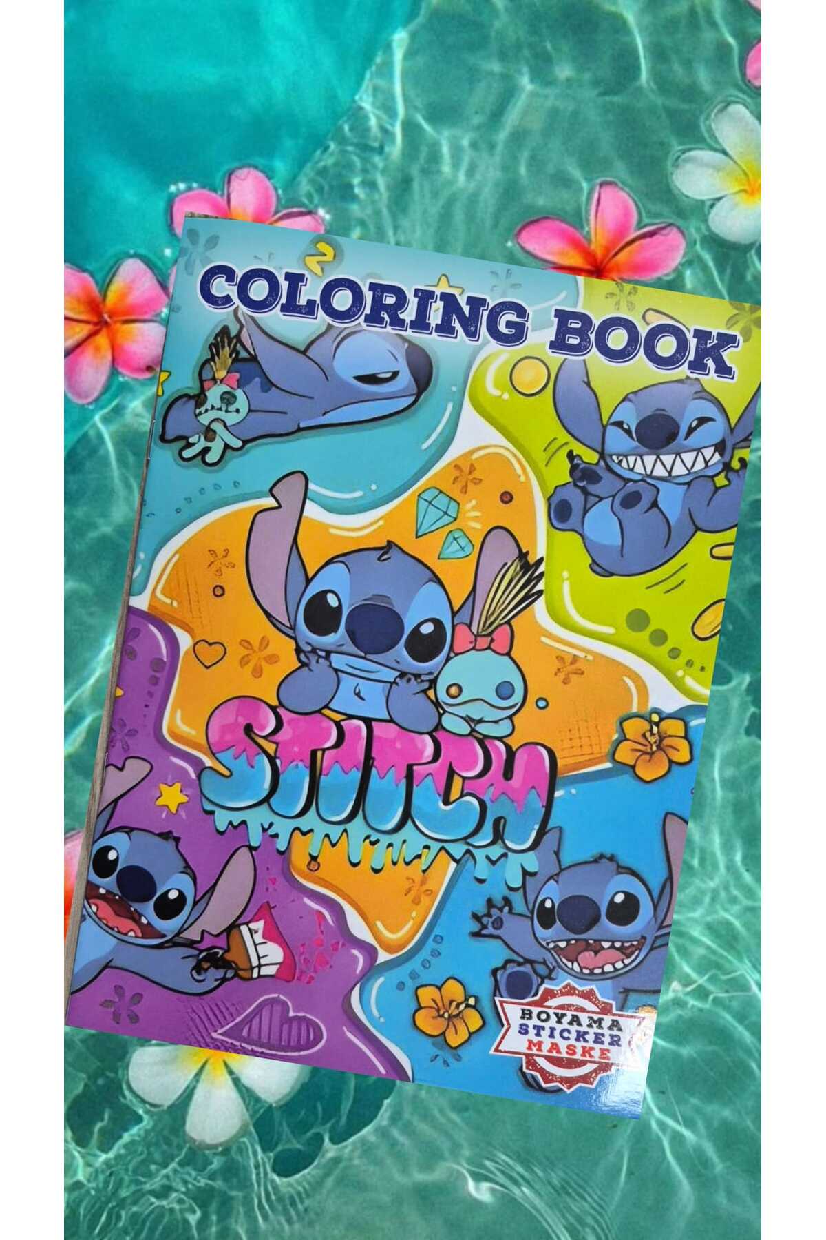 Coloring Book Stich Boyama Kitabı 16 Sayfa Arkası Maske Hediyeli ...