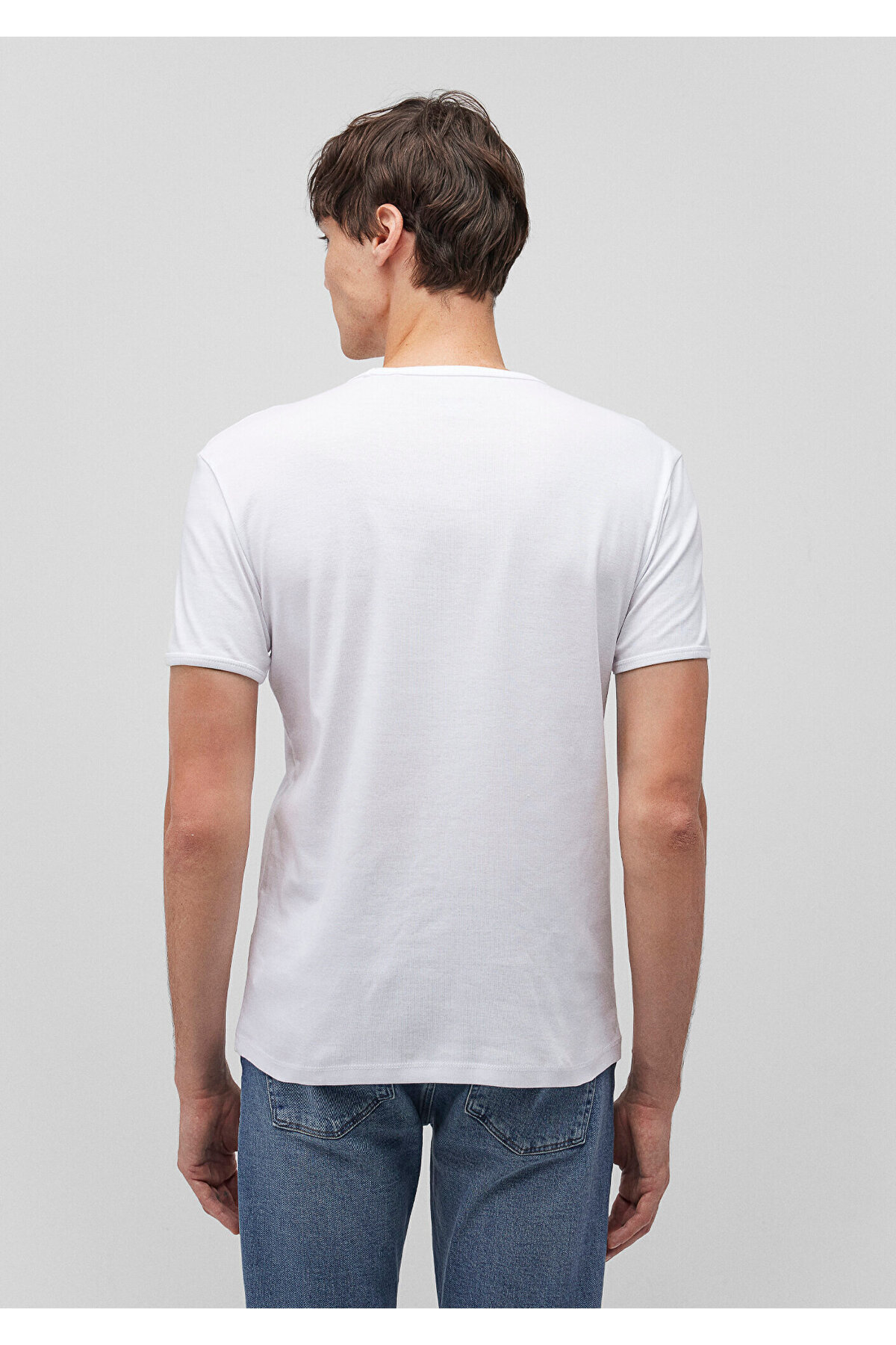 Mavi Pack of 2 Crew Neck Men's Basic T-Shirt Fitted / Body-Cutting Cut 0611286-620- Trendyol