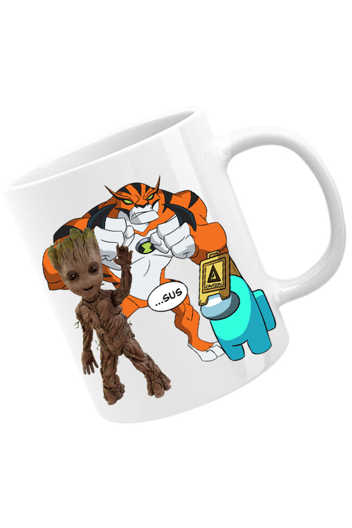OEM Cana Baby Groot Ben 10 Huge Cat Among Us Sus, alba, 330 ml- Trendyol