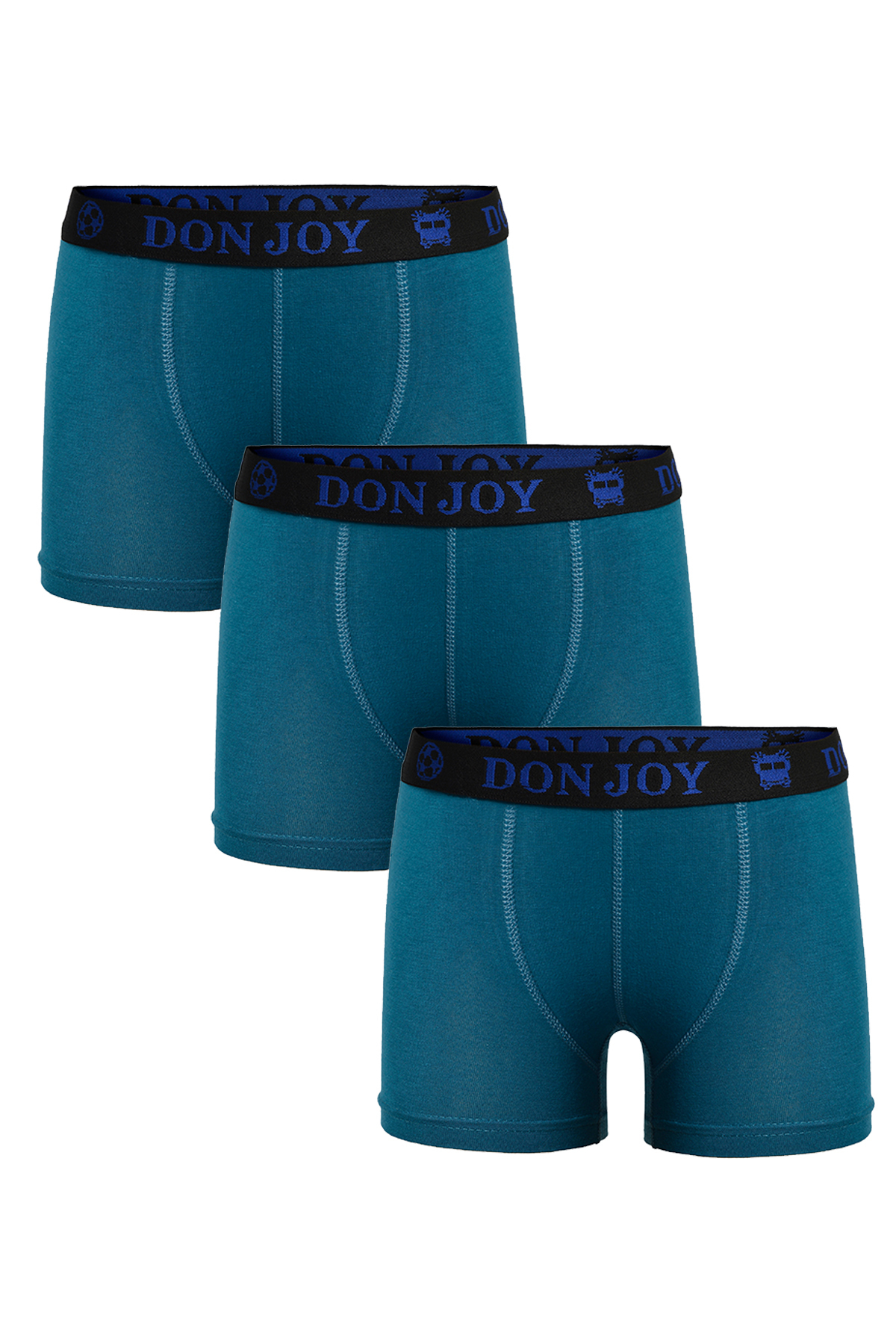 don joy Erkek Çocuk 3'lü Penye Pamuklu Beli Lastikli Petrol Boxer ...
