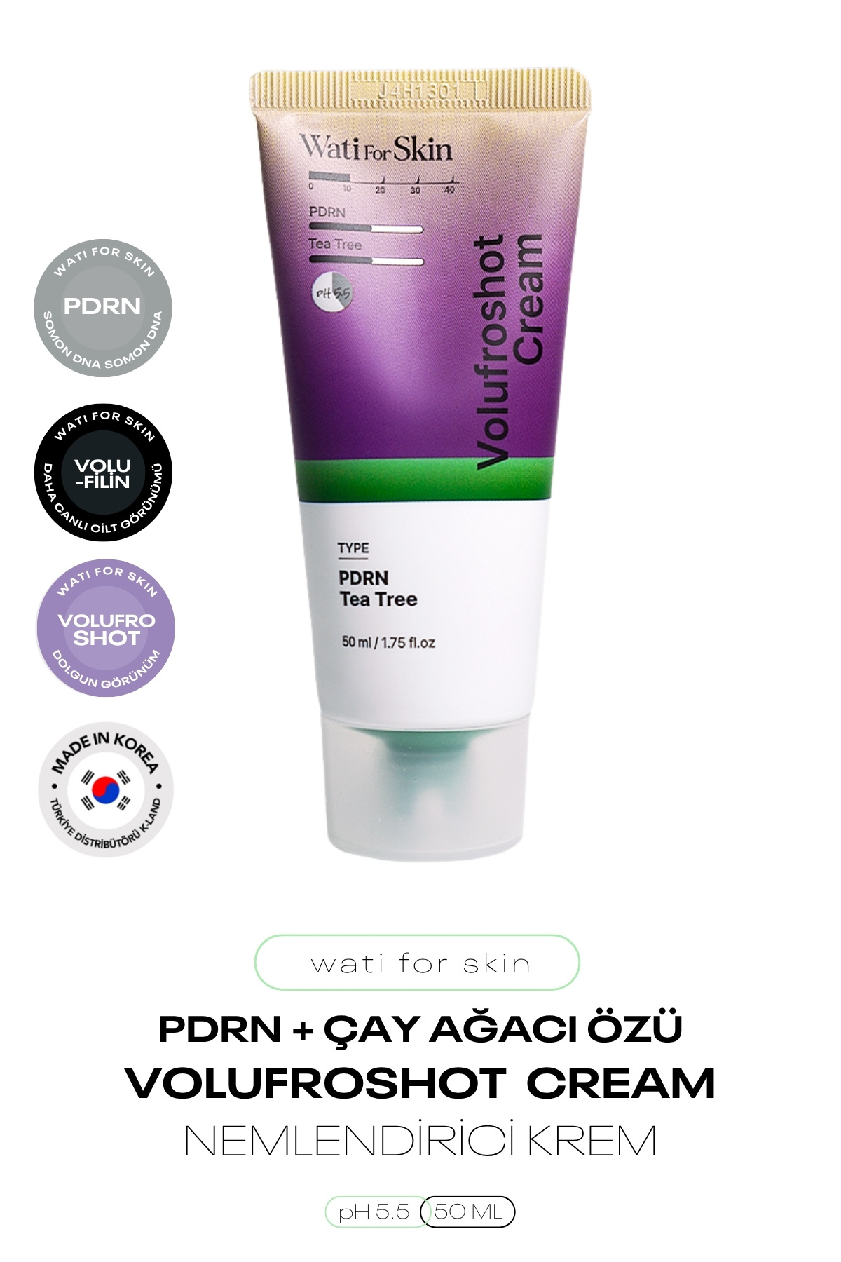 wati for skin PDRN ve Çay Ağacı Özü İçeren Nemlendirici Bakım Kremi ...