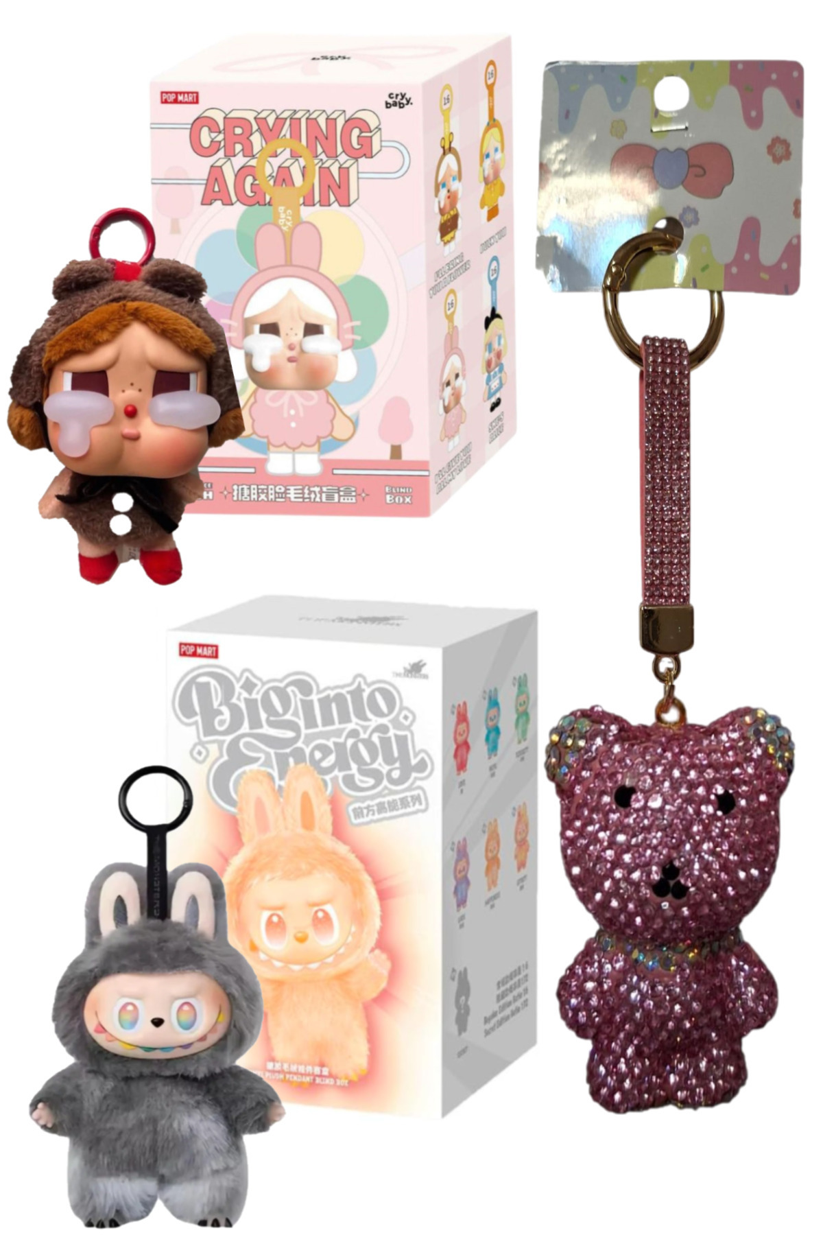 FO Crying Again Süpriz +Labubu Süpriz Paket+Charm Ayıcık Anaktarlık ...