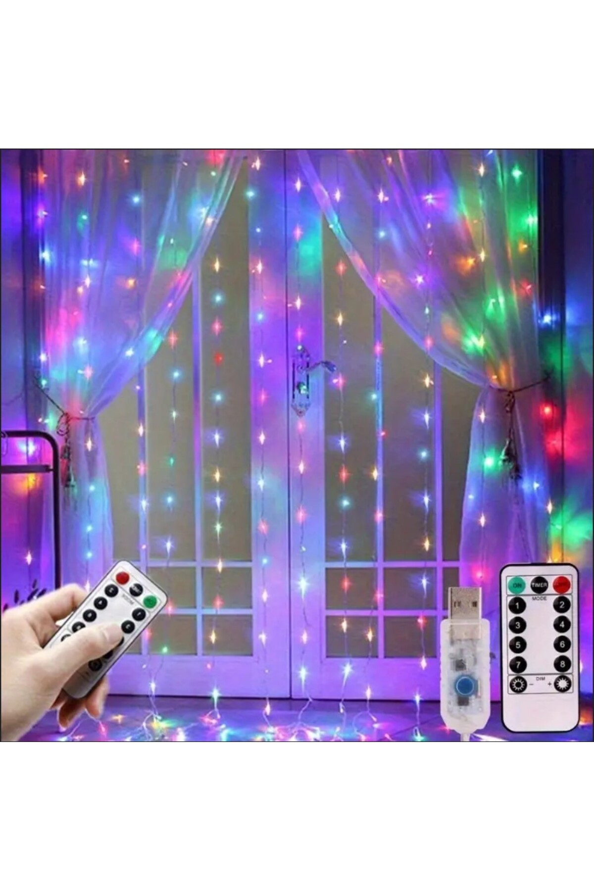 sgeteknoloji rgb 3x3 METRE KUMANDALI RGB ÇOK RENKLİ LED PERDE IŞIĞI ...
