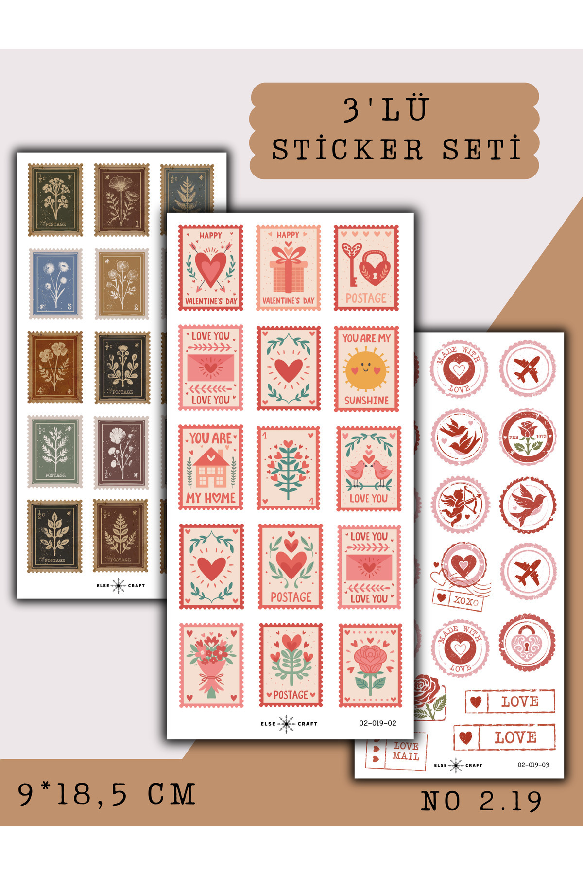 Else Craft 3'lü Pul Temalı Sticker Seti No 2.19 - Ajanda Planlayıcı ...