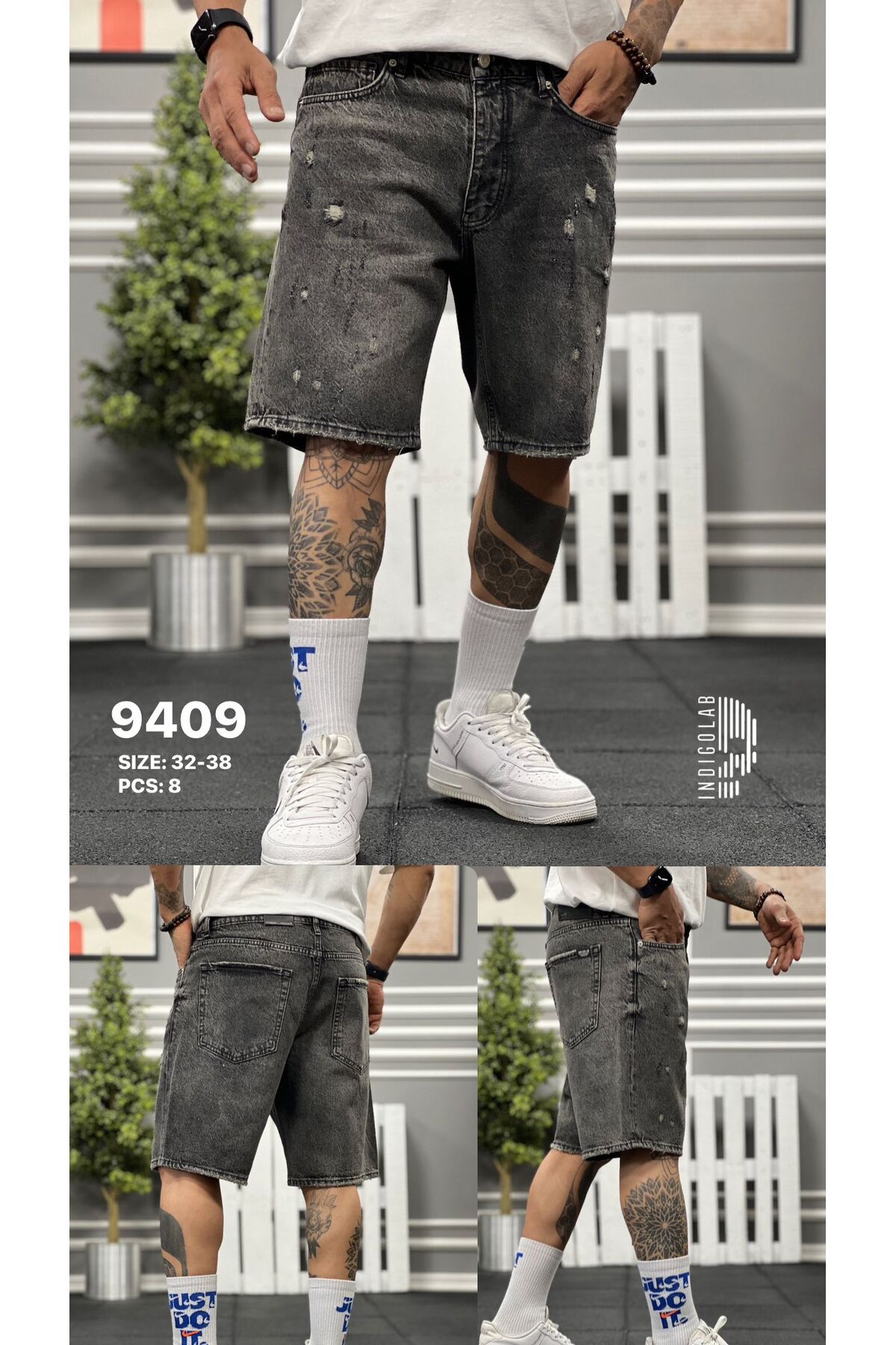 INDIGOLAB Erkek Siyah Baggy Denim Şort - Fiyatı, Yorumları