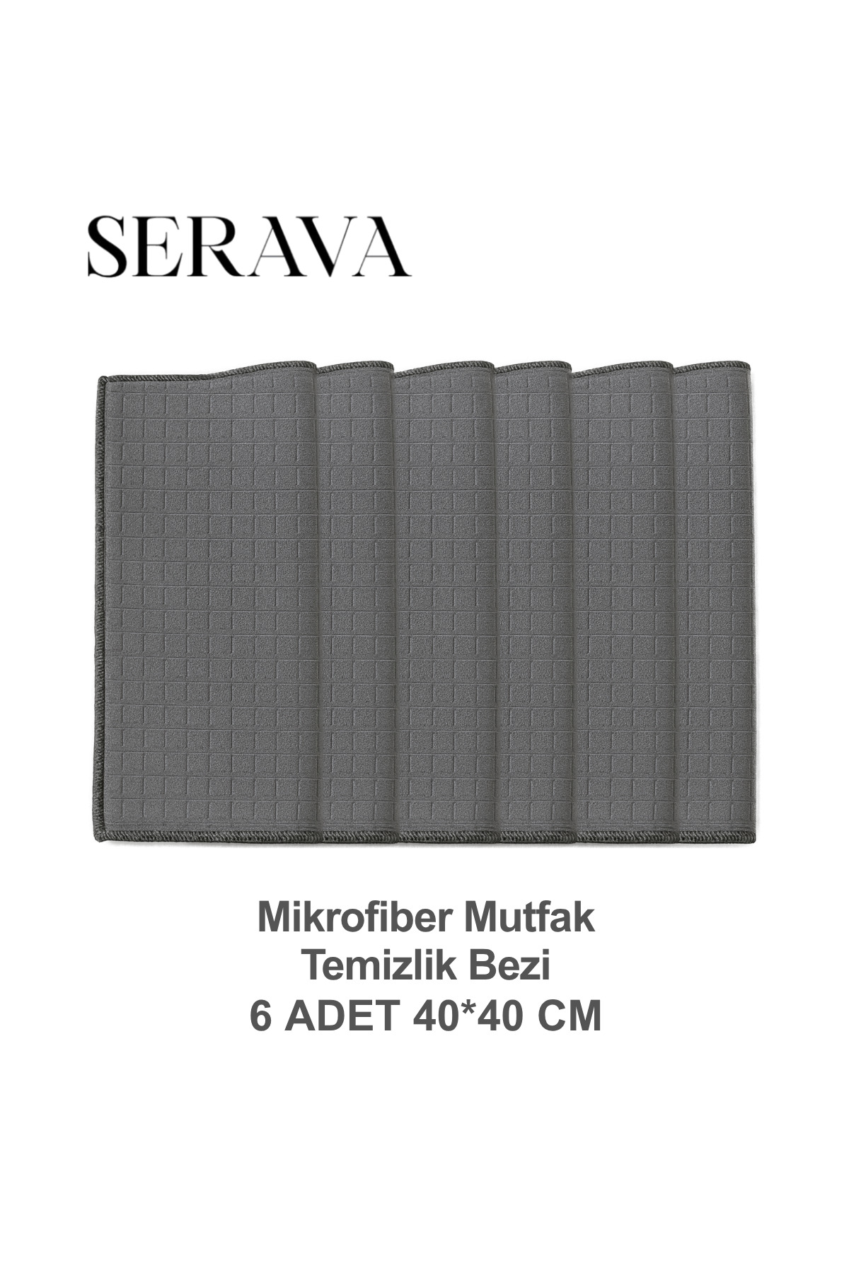 Serava 6'lı Mikrofiber Mutfak Temizlik Bezi – Yumuşak, Dayanıklı, İz ...