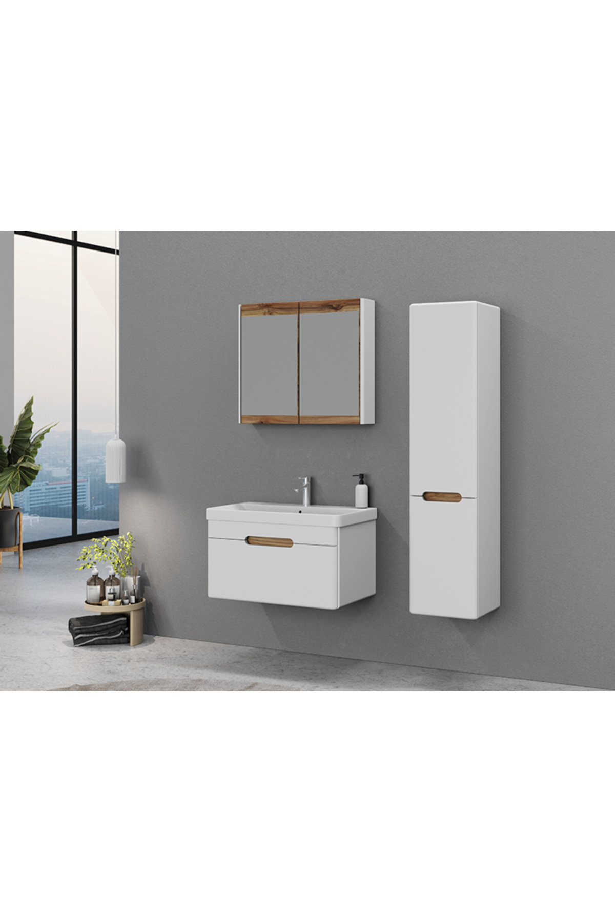 Pierre Cardin Biani Tondo Antique White 80cm Banyo Dolabı - Fiyatı ...