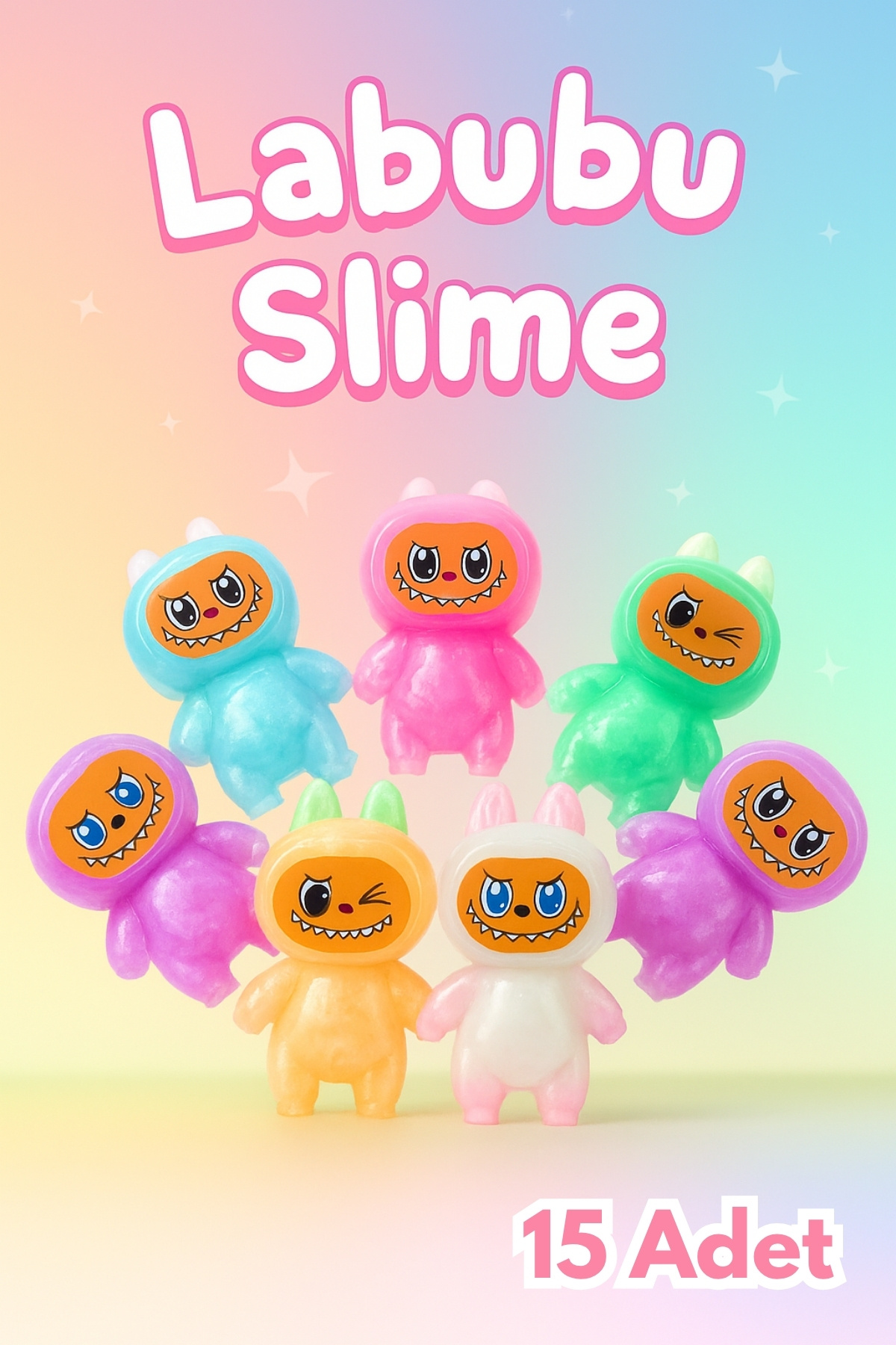 EVENT Labubu Hazır Slime 15'li Slime Ele Yapışmaz Hazır Slaym Renkli 15 ...