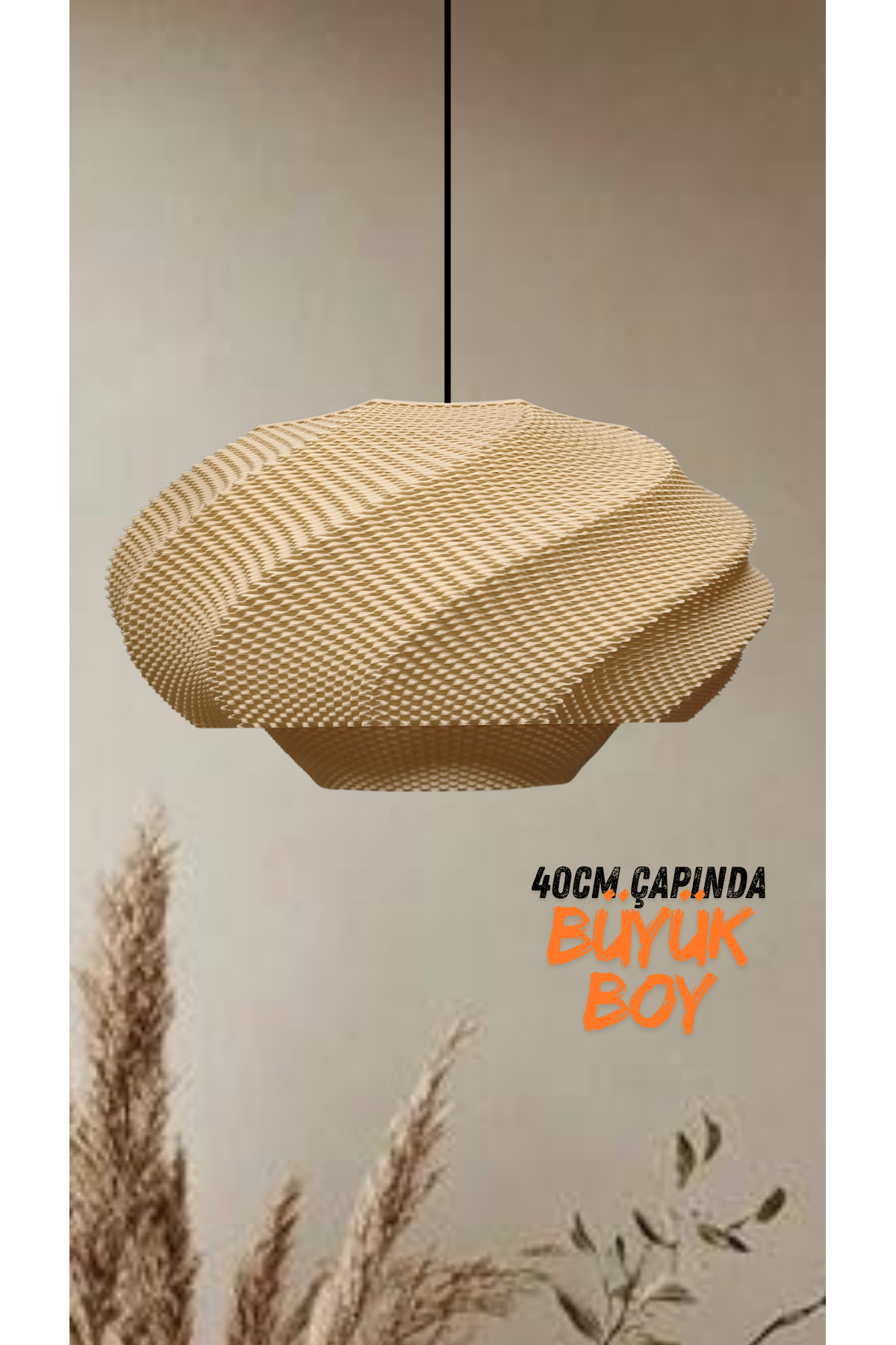 decory AthenaXL Hasır Renk 40cm Büyük Boy Tekli Avize, Pinterest Tarzı ...