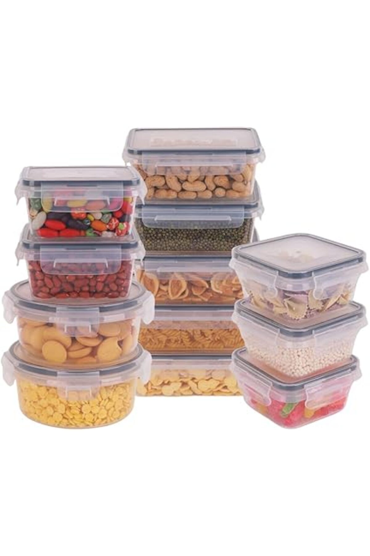 The Bros Food Organiser Boxes Set, 12 Stackable Kitchen Organizer Boxes ...