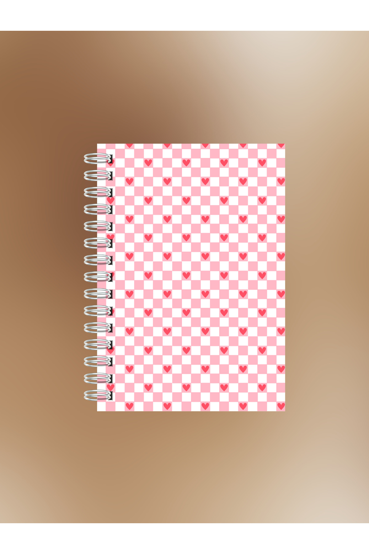 Ez&Tu Stıcker Kalpli Pembe Dama Desenli Defter – 60 Yaprak / 120 Sayfa ...