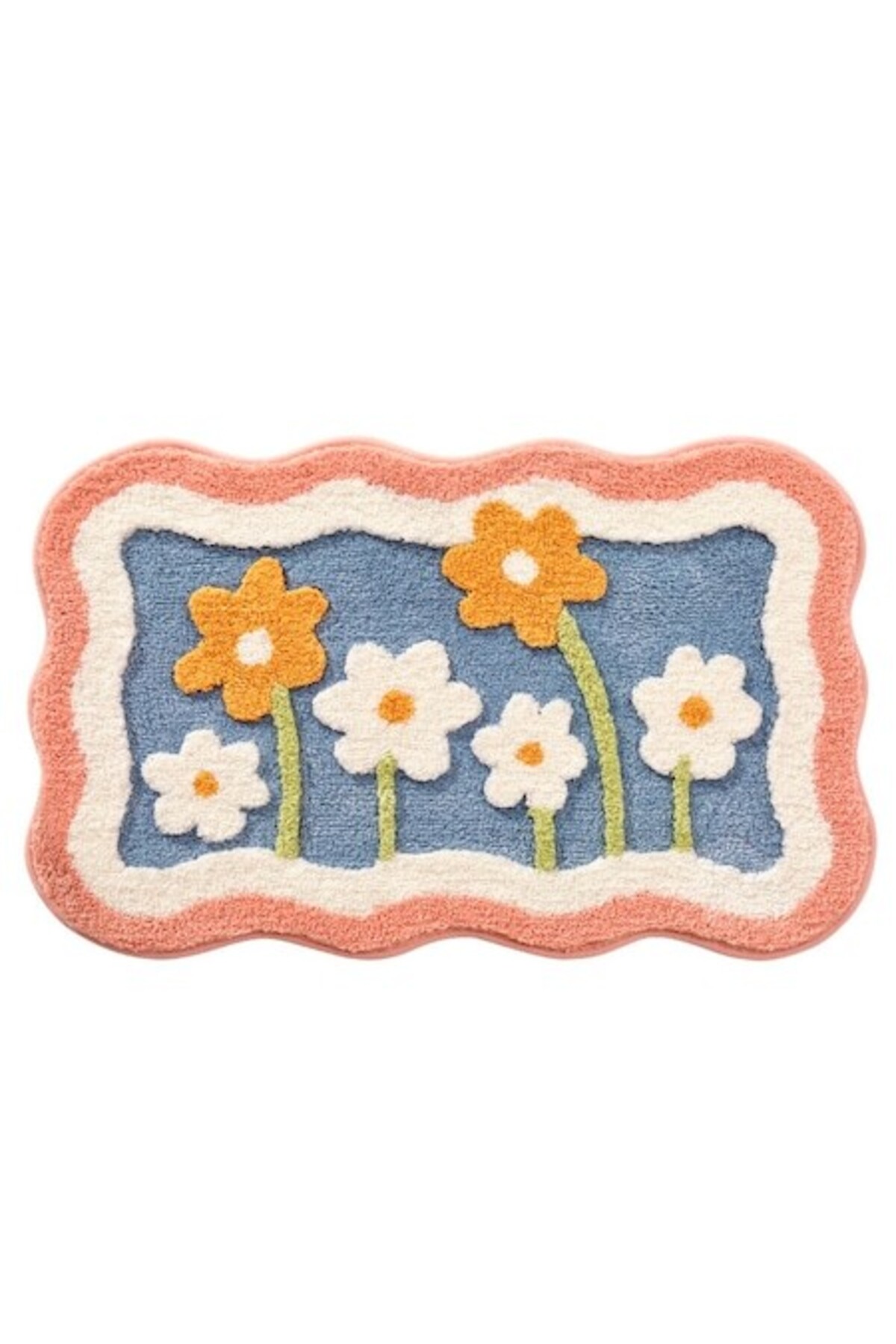 TopToday by C&S Fluffy Bathroom Mat Boutique Deluxe, Multicolor, Floral ...