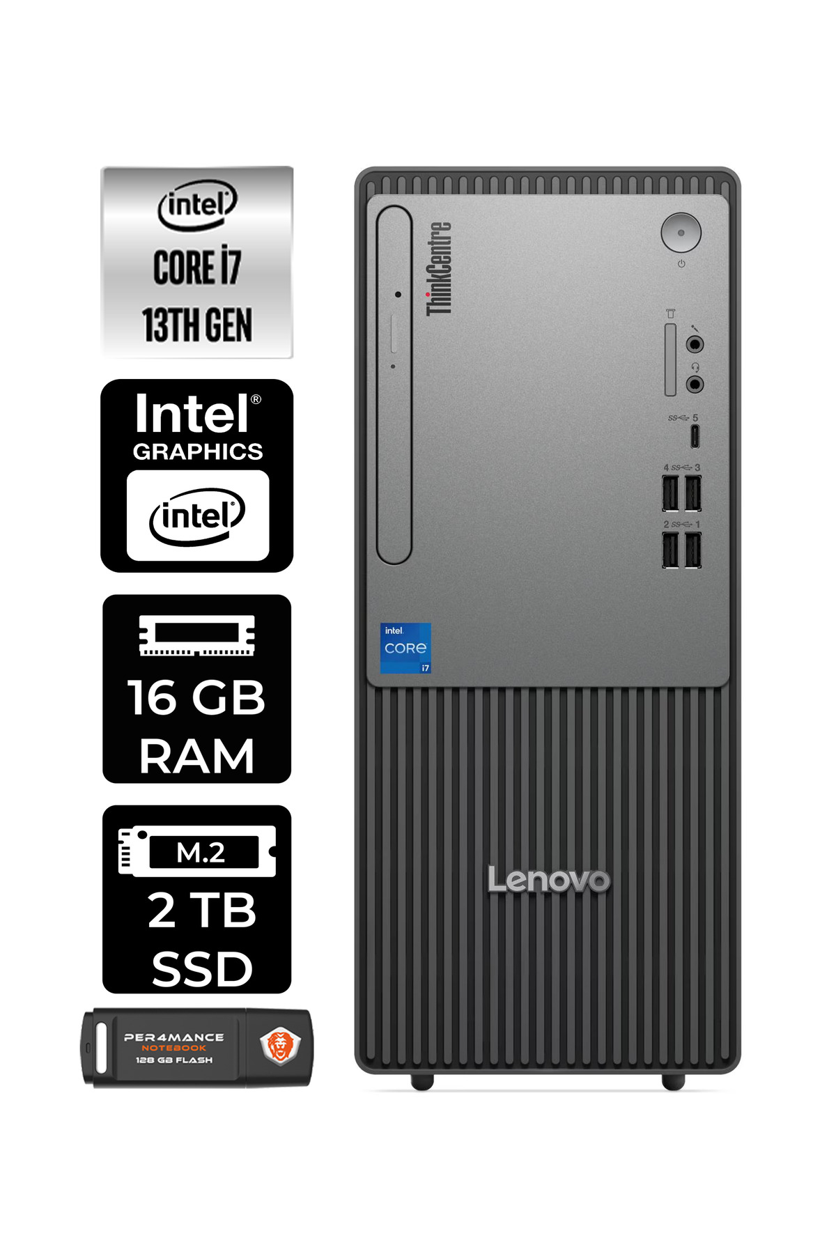 LENOVO ThinkCentre Neo 50T G5 i7 13700 16GB 2TB SSD W11P Masaüstü ...