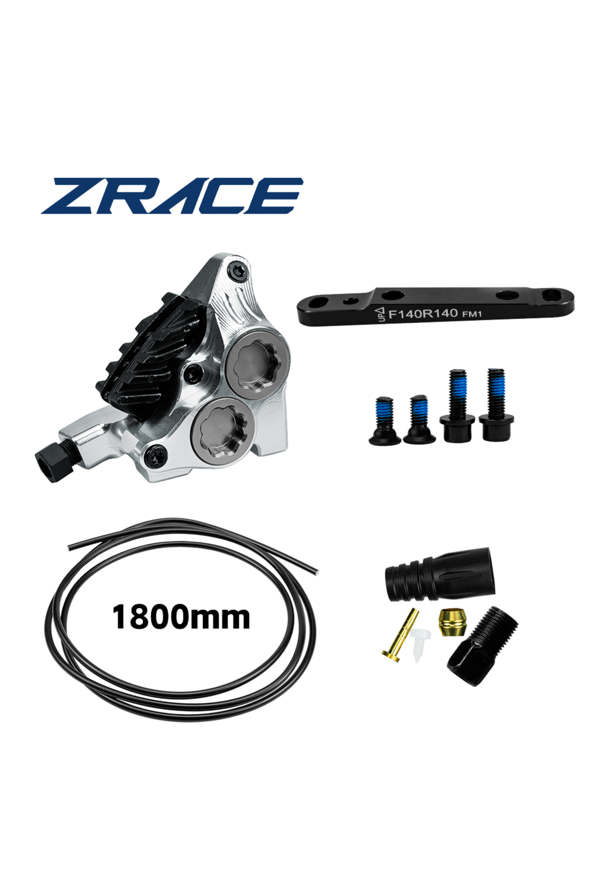 Choice Silver caliper front ZRACE XG4 flat mount four-piston caliper ...