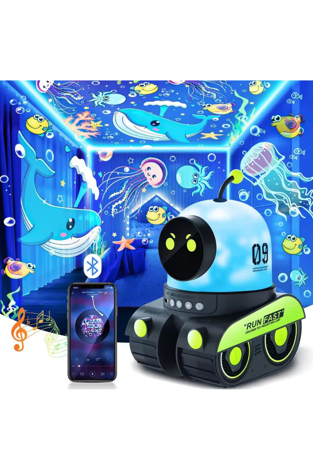 Voground Çocuklar için yıldız projektör gece lambası 21 filmler Robot ...