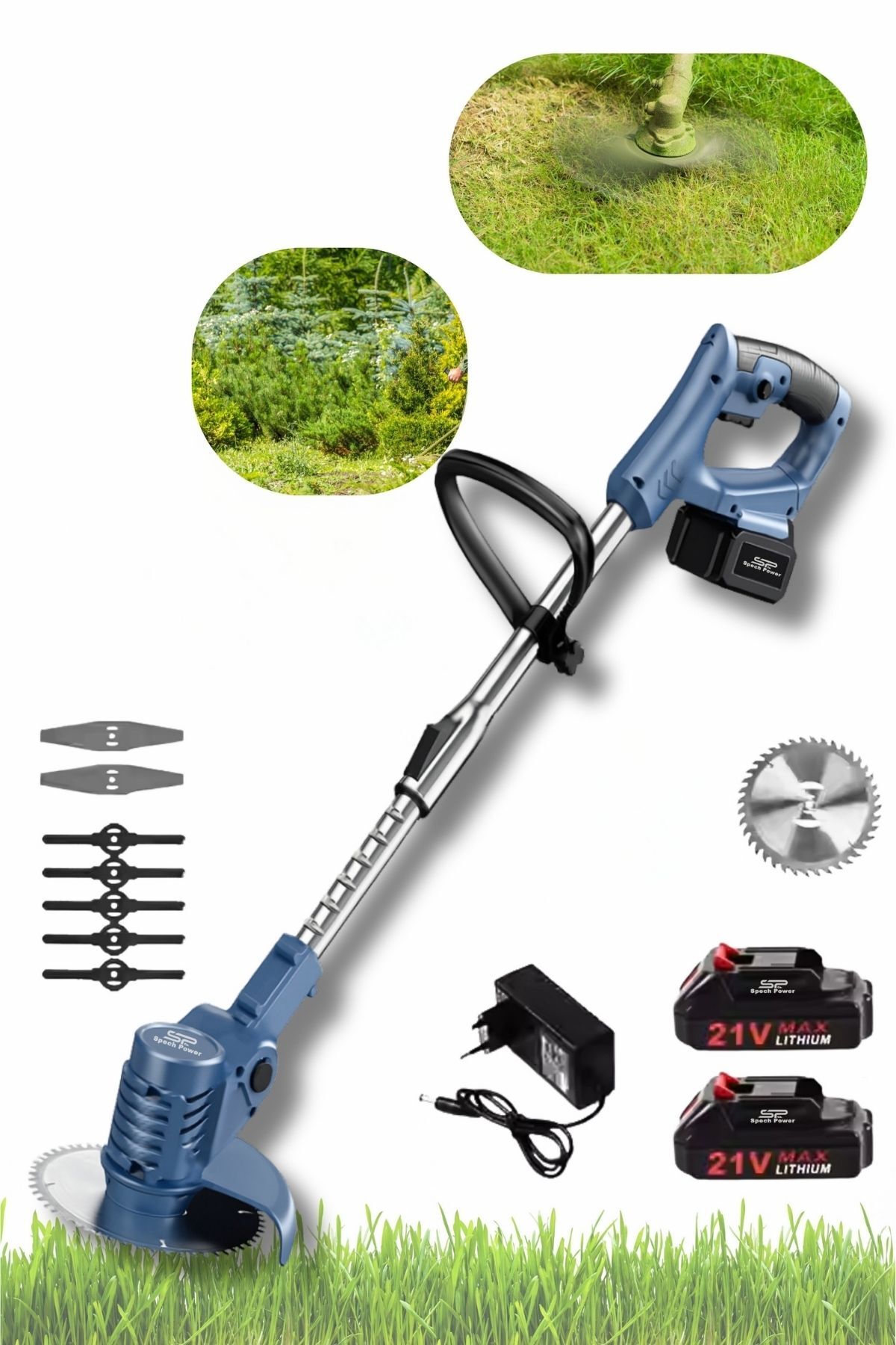 Spech Power Akülü Şarjlı Kenar Ot Çalı Çim Biçme Tırpan Makinesi 798 Vf ...