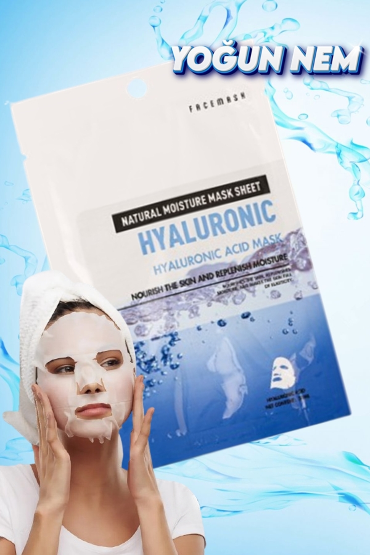 CQC Hyaluronic Asitli Nem Bombası Yüz Maskesi Yoğun Nem ve Dolgun Cilt ...
