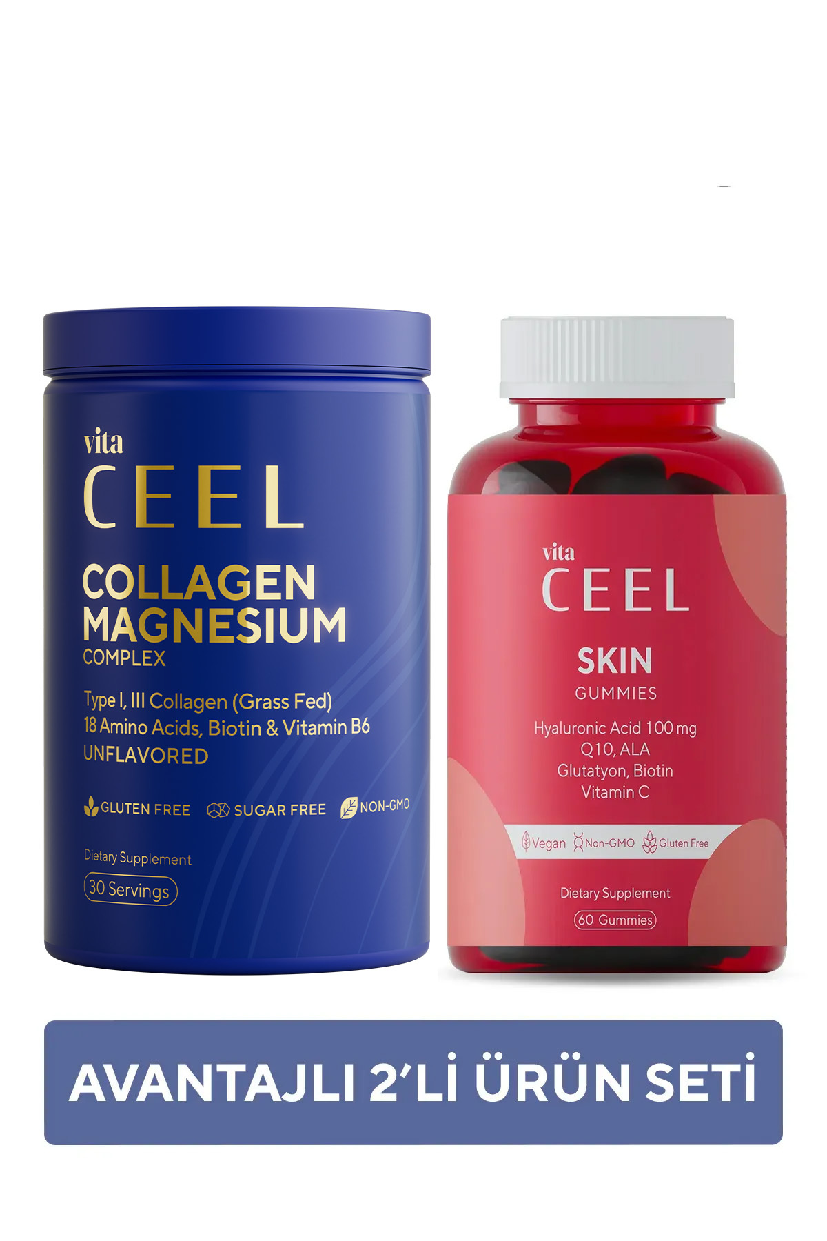 Vita Ceel 2'li Cilt Vitamini Ve Collagen Tip 1, 3 İçeren Magnezyum ...