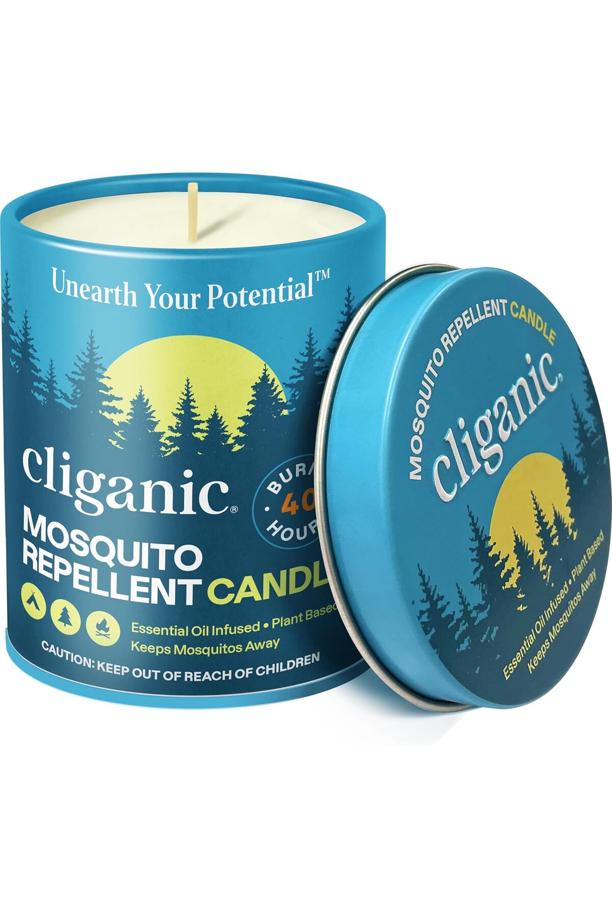Cliganic Sivrisinek Kovucu Mum | Citronella, DEET İçermez, Açık Havada ...