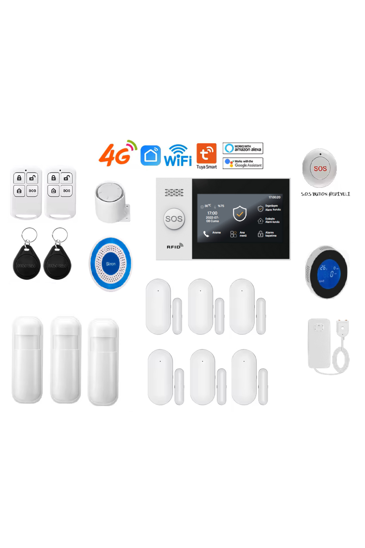 PGST OBİEM Akıllı Güvenlik Alarm Sistemleri (Sim Kart/google Asistan ...