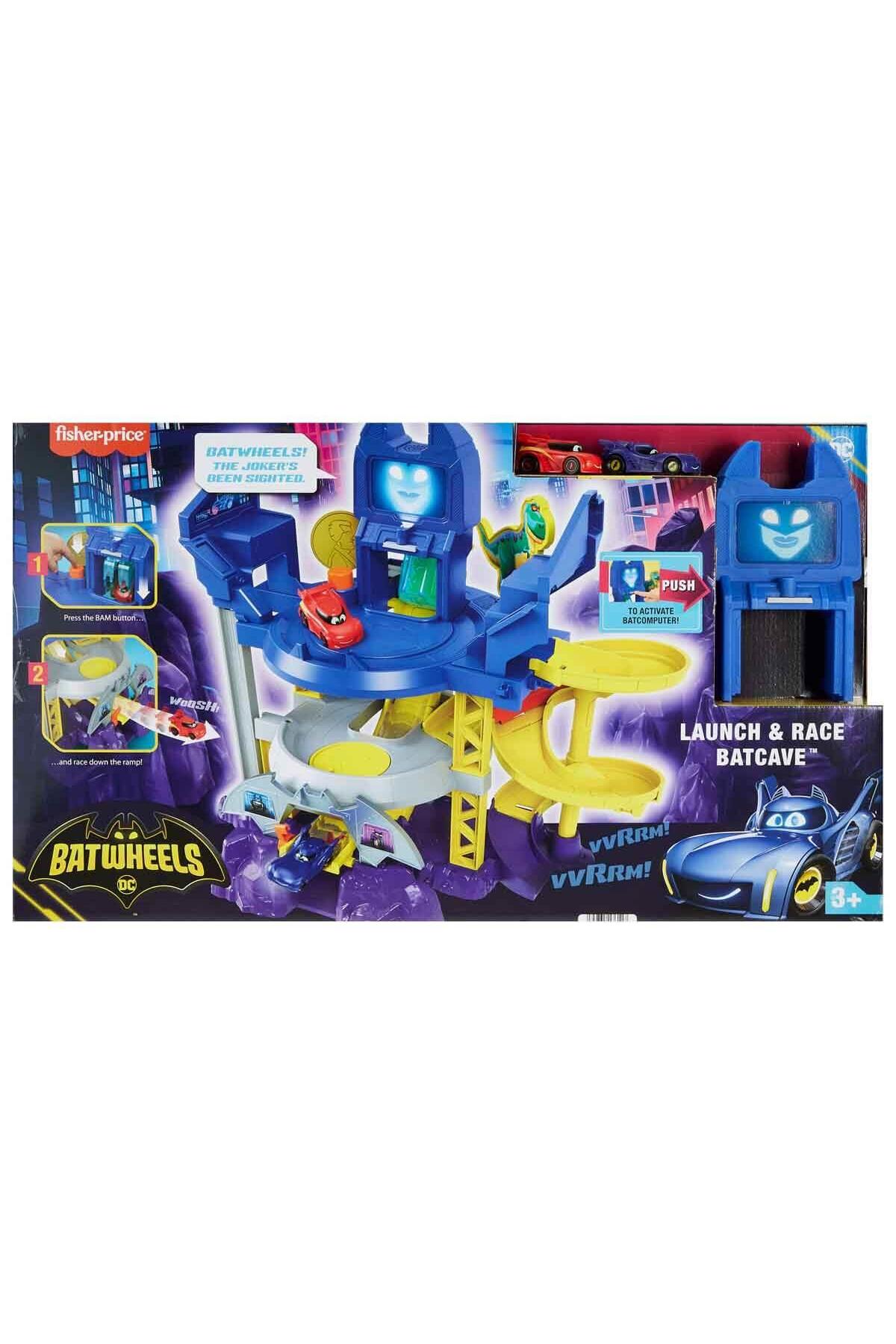 Fisher Price Race Track Playset, Launch & Race Batcave with Lights ...
