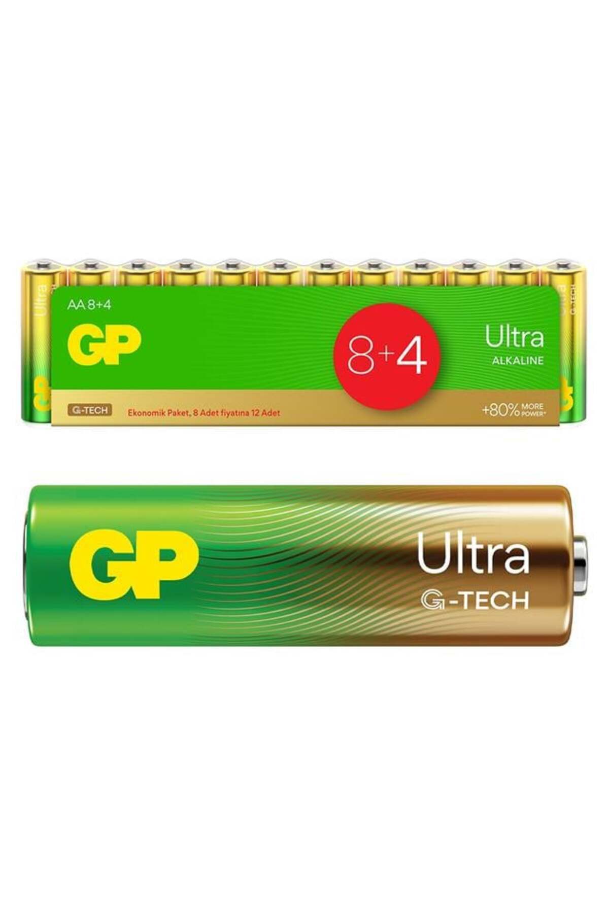 Genel Markalar G-tech 8+4 12li Paket Aa Alkalin Kalem Pil (8 Adet ...