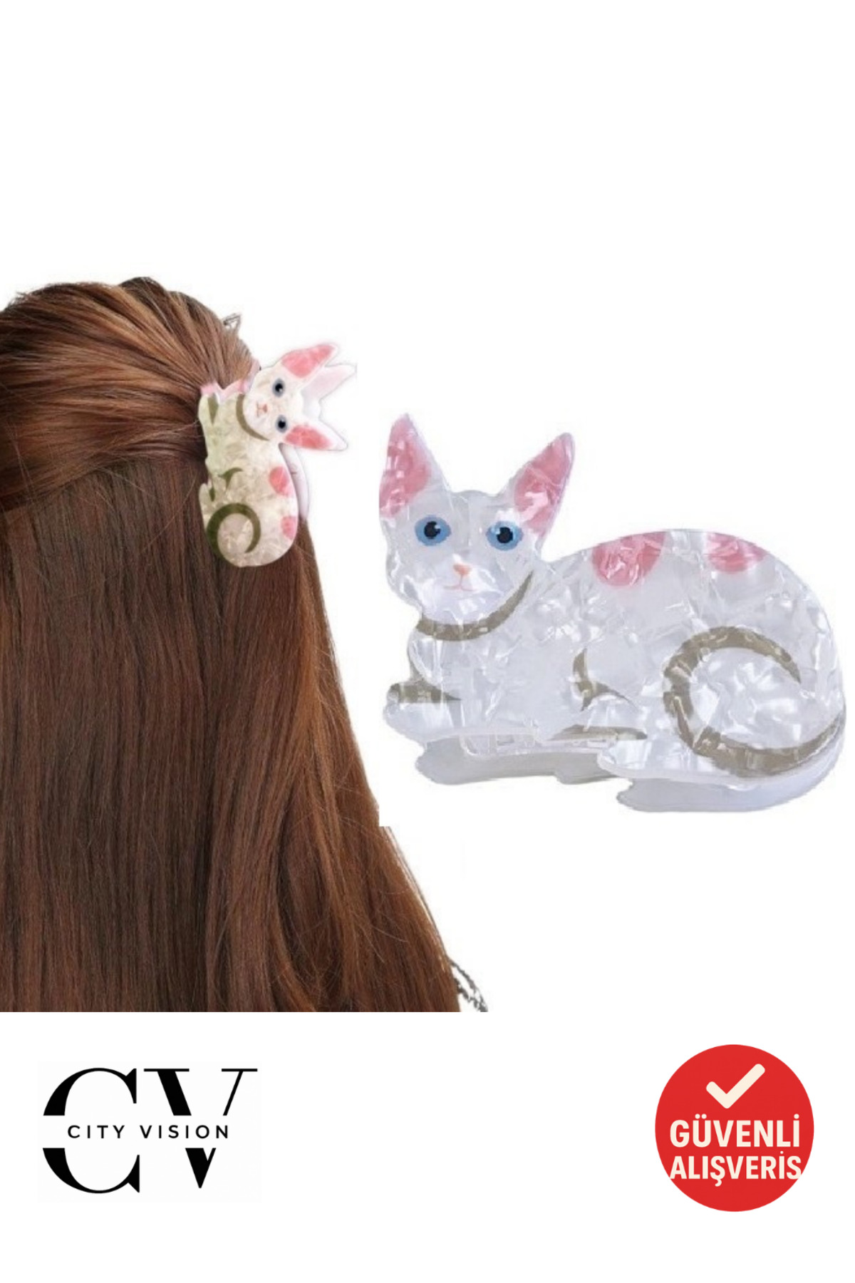 cityvision Sevimli Kedi Figürlü Kemik Mandal Toka 8 cm - Fiyatı, Yorumları