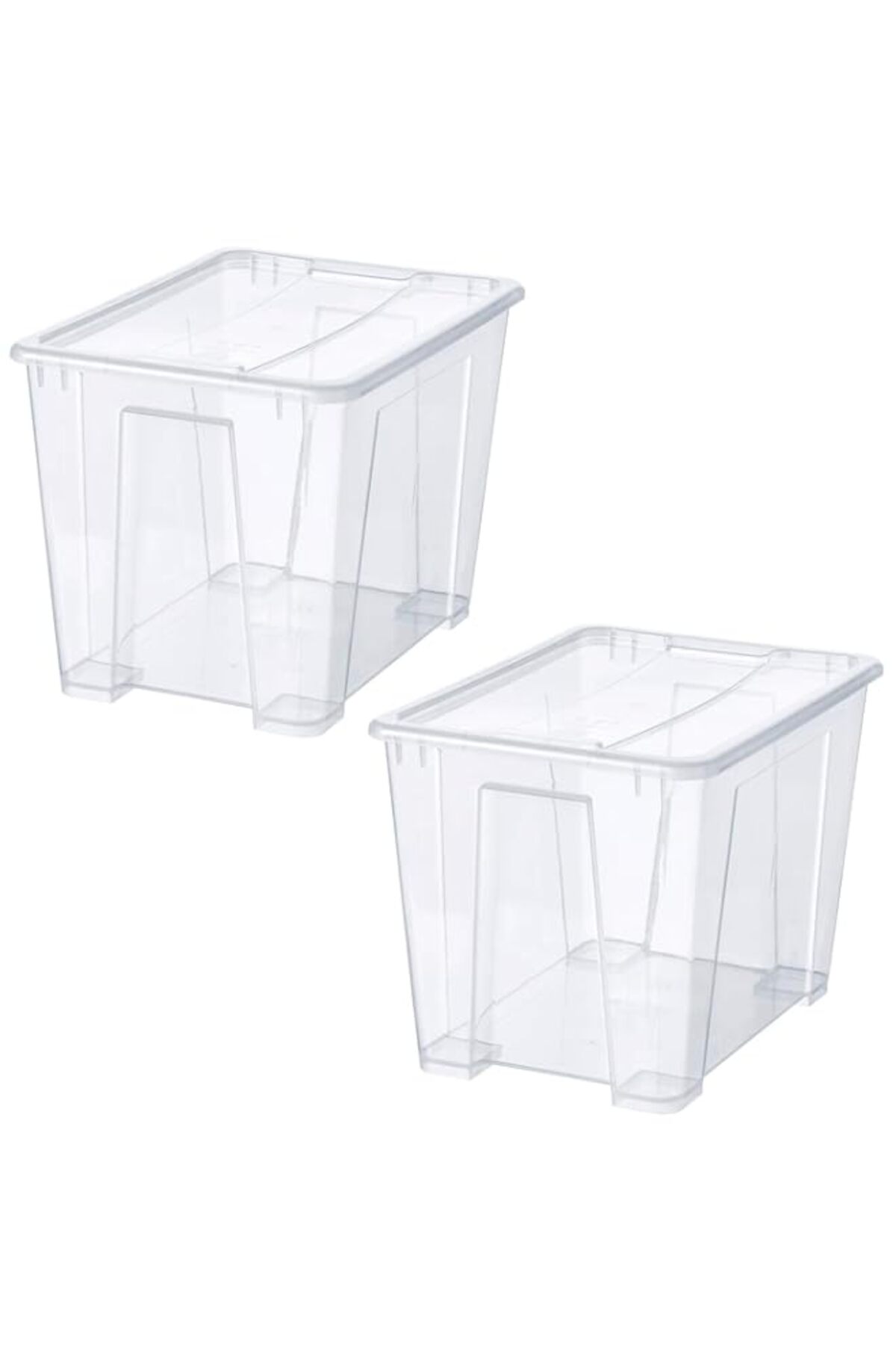 Generic Premify 2 Pcs Set 20L Storage Box with Lid – Clear Plastic ...