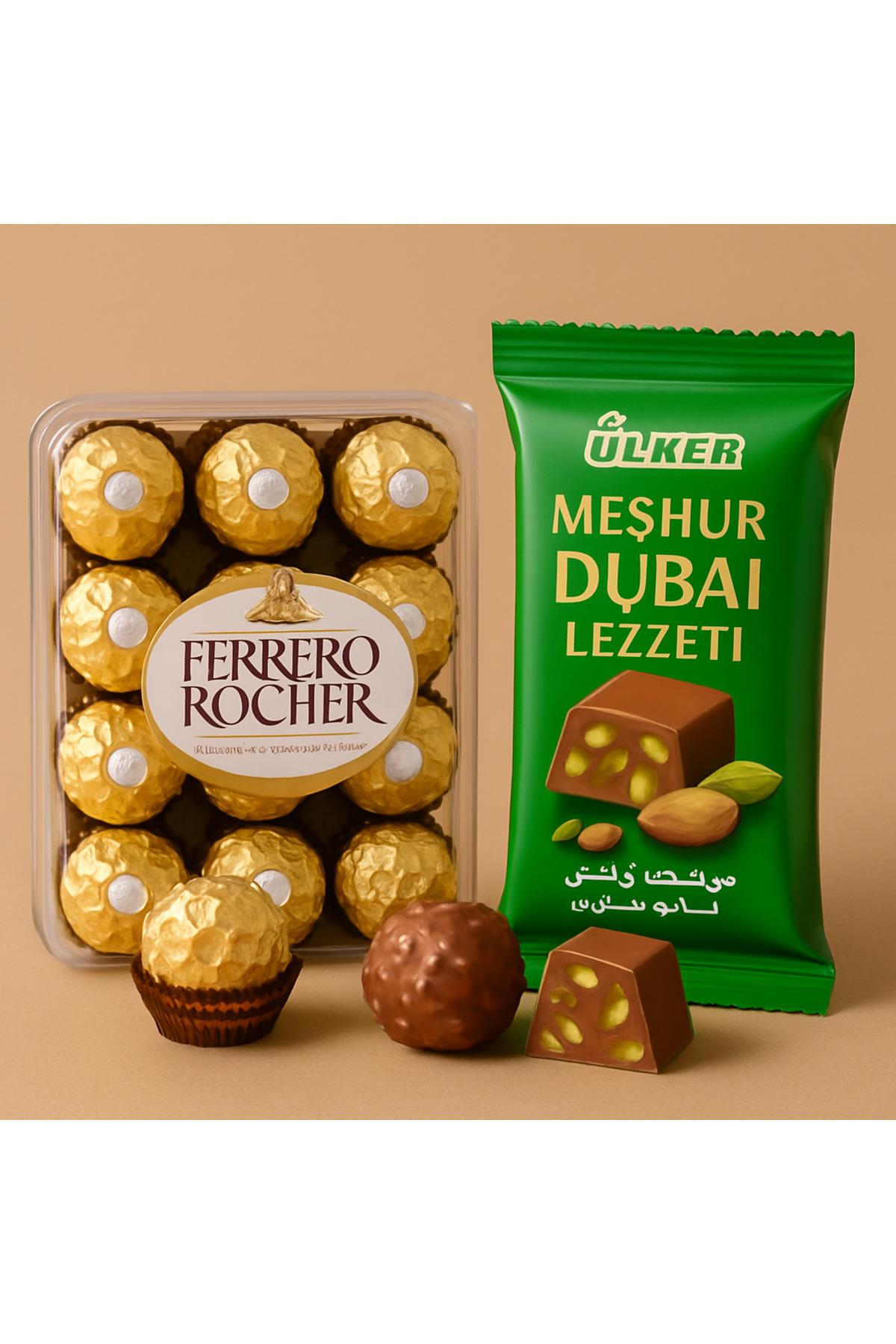 Ülker Ferrero Rocher 200g + Meşhur Dubai Lezzeti 93g Çikolata Seti ...