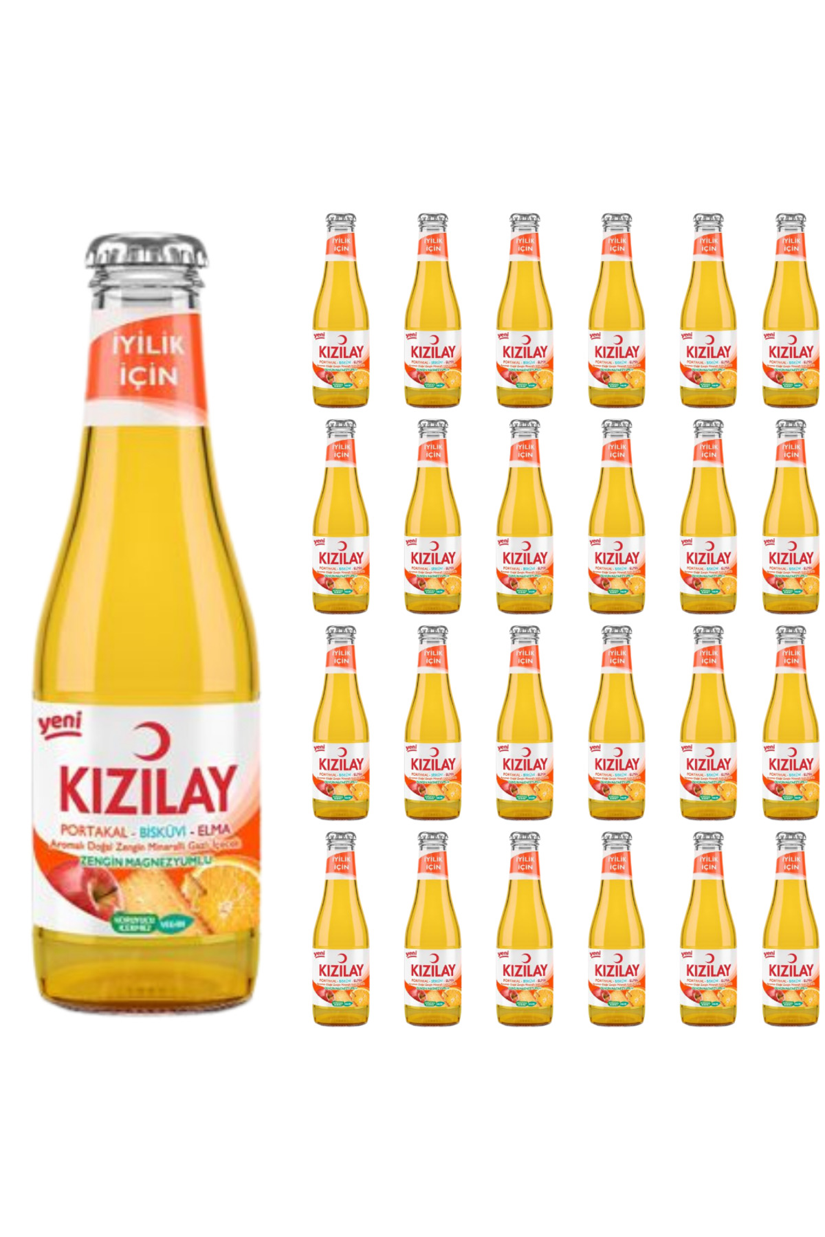 Kızılay MADEN SUYU DOĞAL PORTAKAL BİSKÜVİ ELMA AROMALI 200 ML X 24 ADET ...