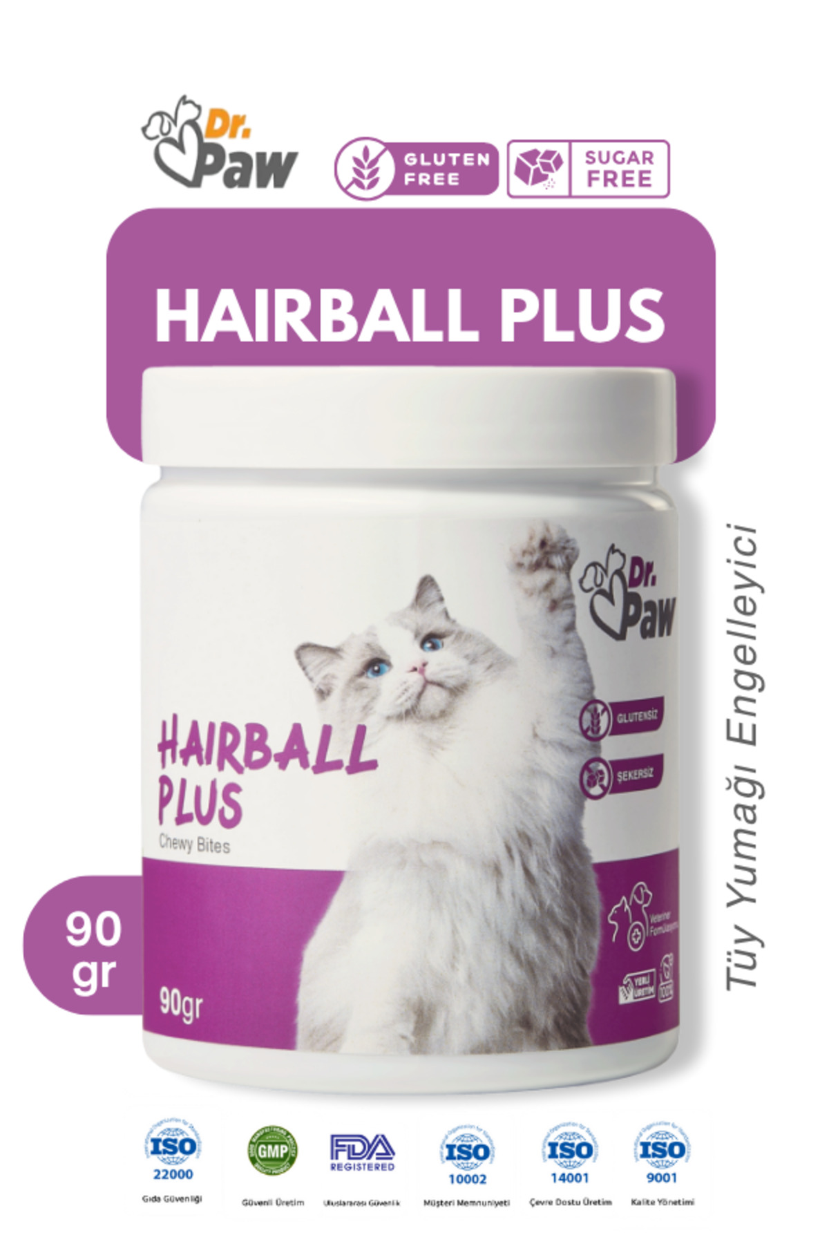 Dr.Paw Hairball Plus - Tüy Yumağı Engelleyici Çiğnenebilir Tablet ...