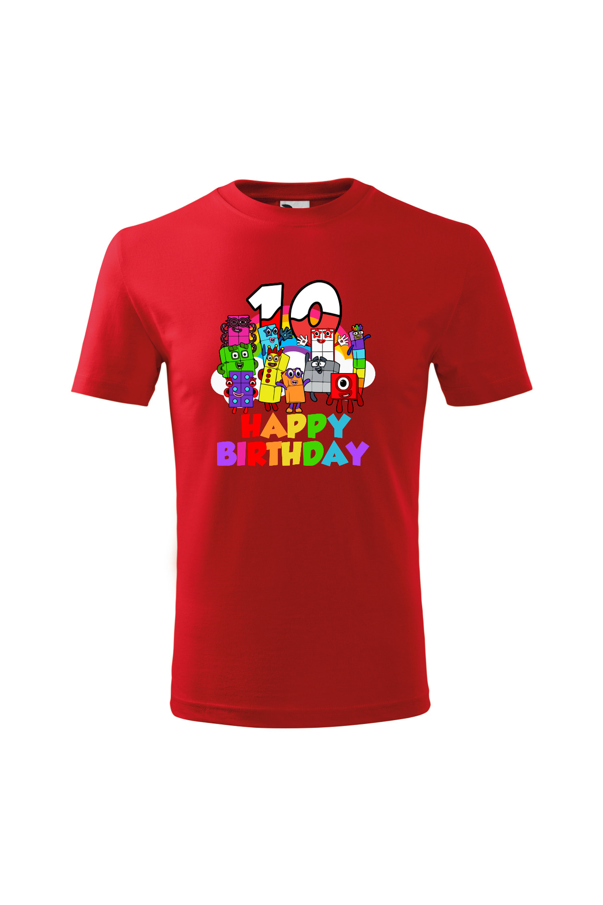 Malfini Personalized T-shirt, "Numberblocks - Happy Birthday", 10 years ...